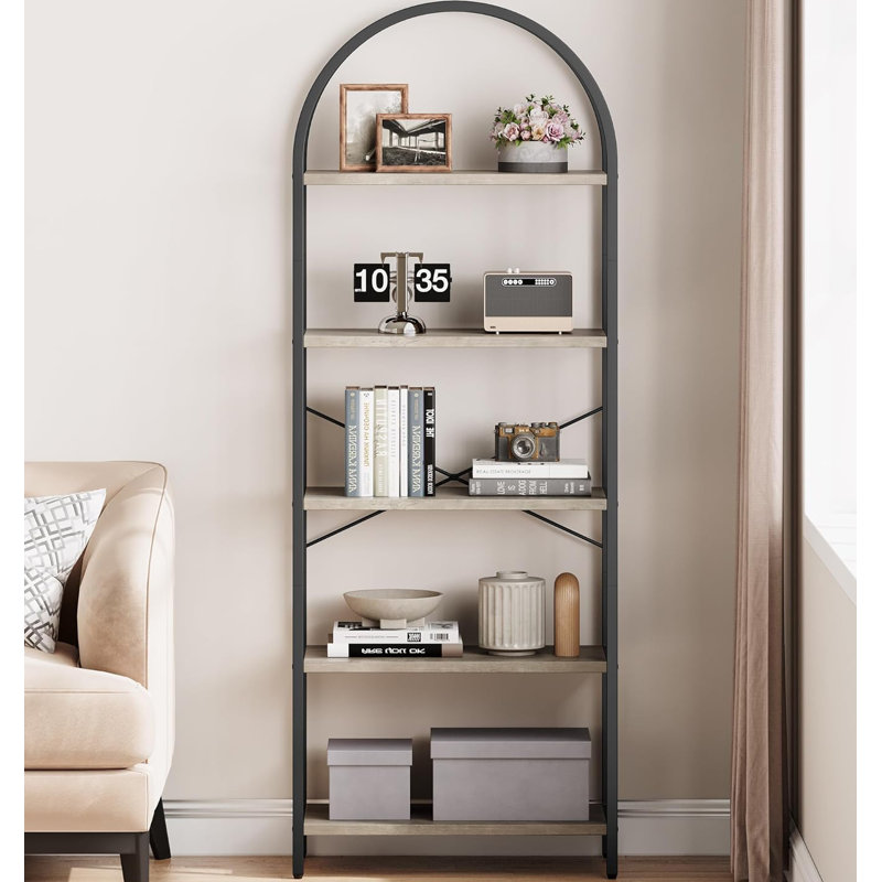 17 Stories 5 Tier Bookcase Arched Display Racks Bookshelves Modern ...