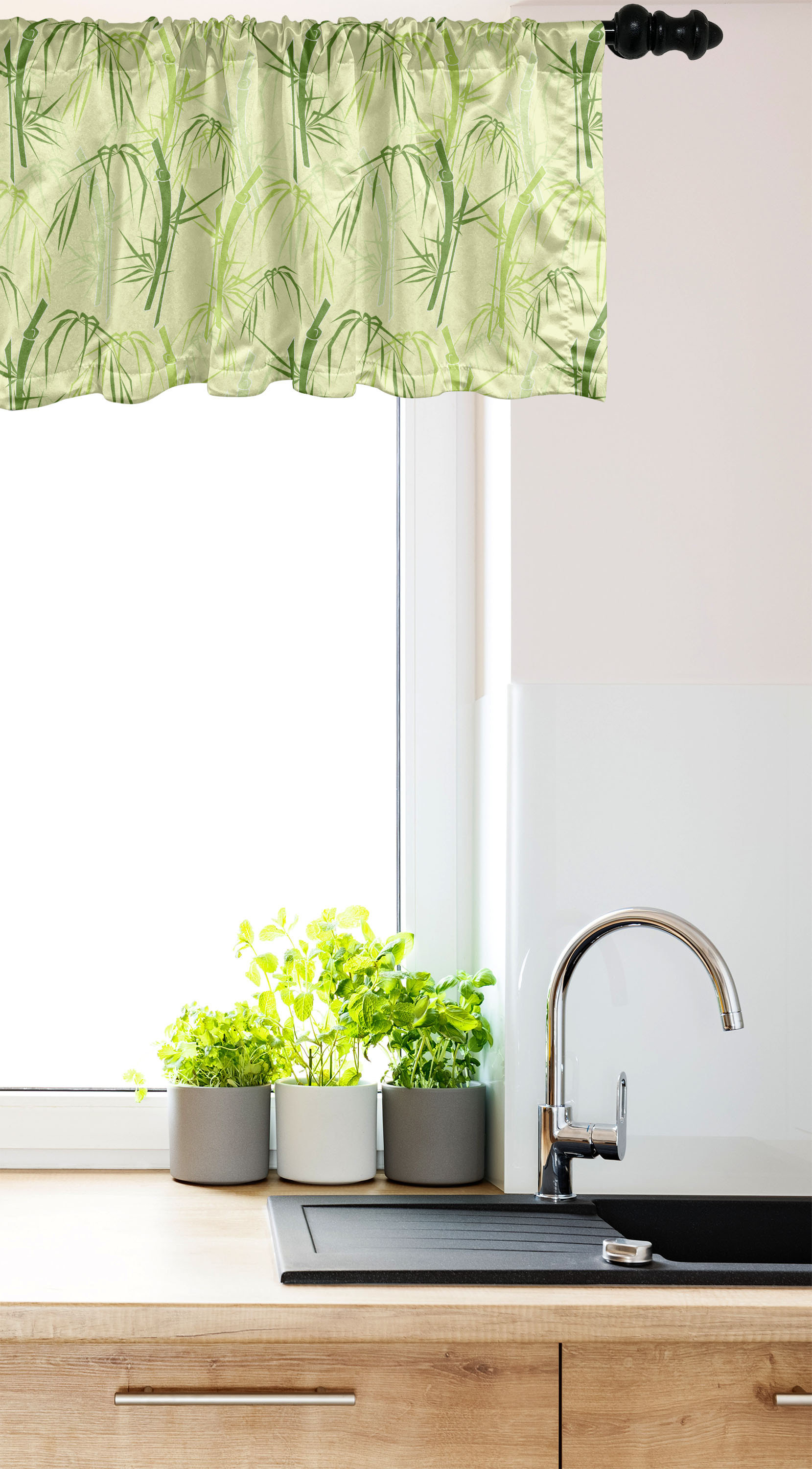 Ambesonne Tropical Valance Pack of 2 Exotic Minimal Tree Leaves Pastel ...