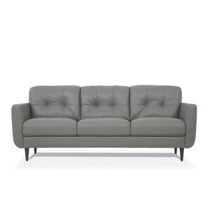 Corrigan Studio® Bove 83" Genuine Leather Flared Arm Sofa | Wayfair
