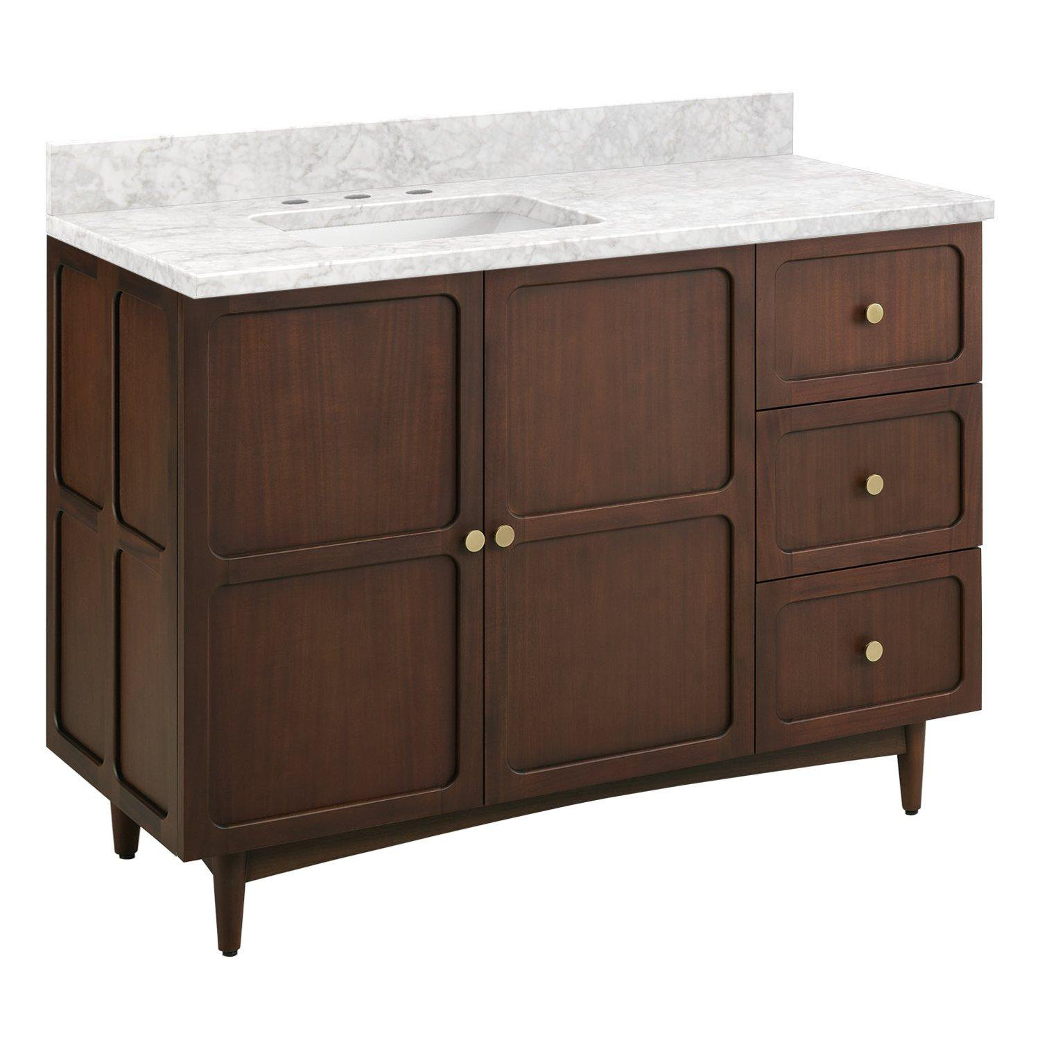 Signature Hardware 48" Delavan Vanity With Left Offset Rectangle ...