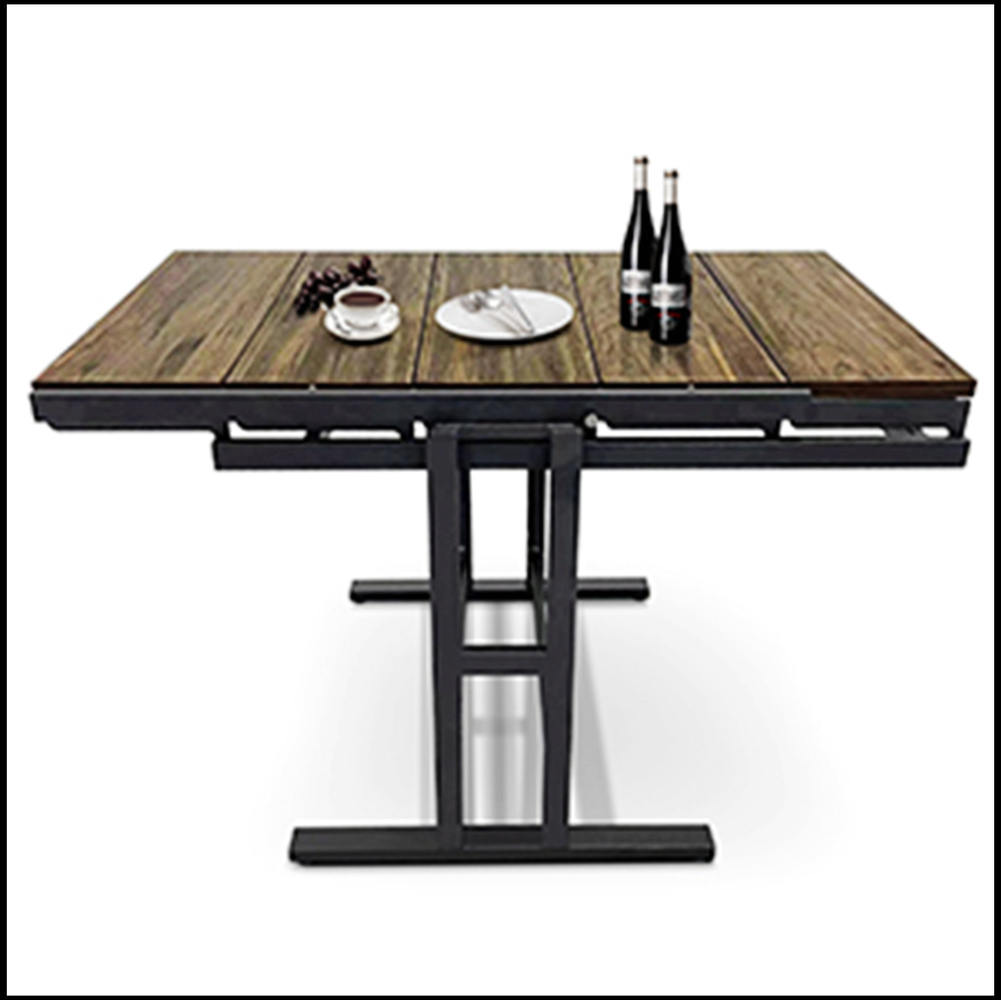 Ivy Bronx Dining table Multifunctional solid wood folding conversion ...