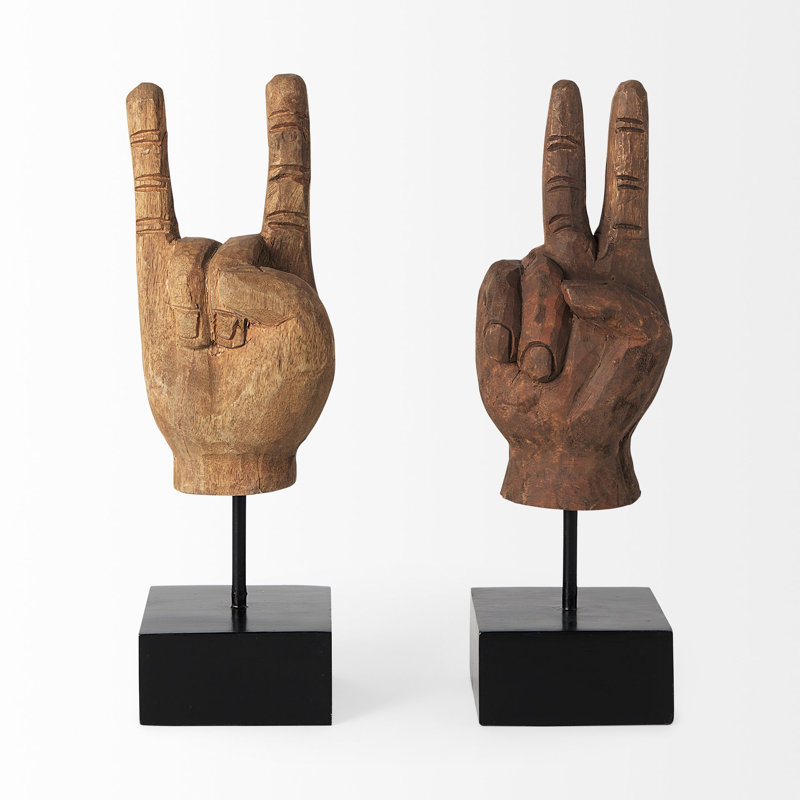 Dakota Fields Peace Sign Wood Sculpture | Wayfair