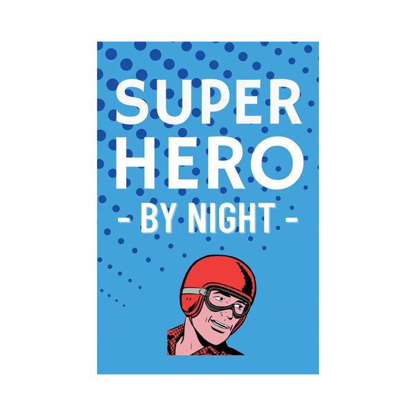 Happy Larry Superhero By Night Comic In Blue | Wayfair.co.uk