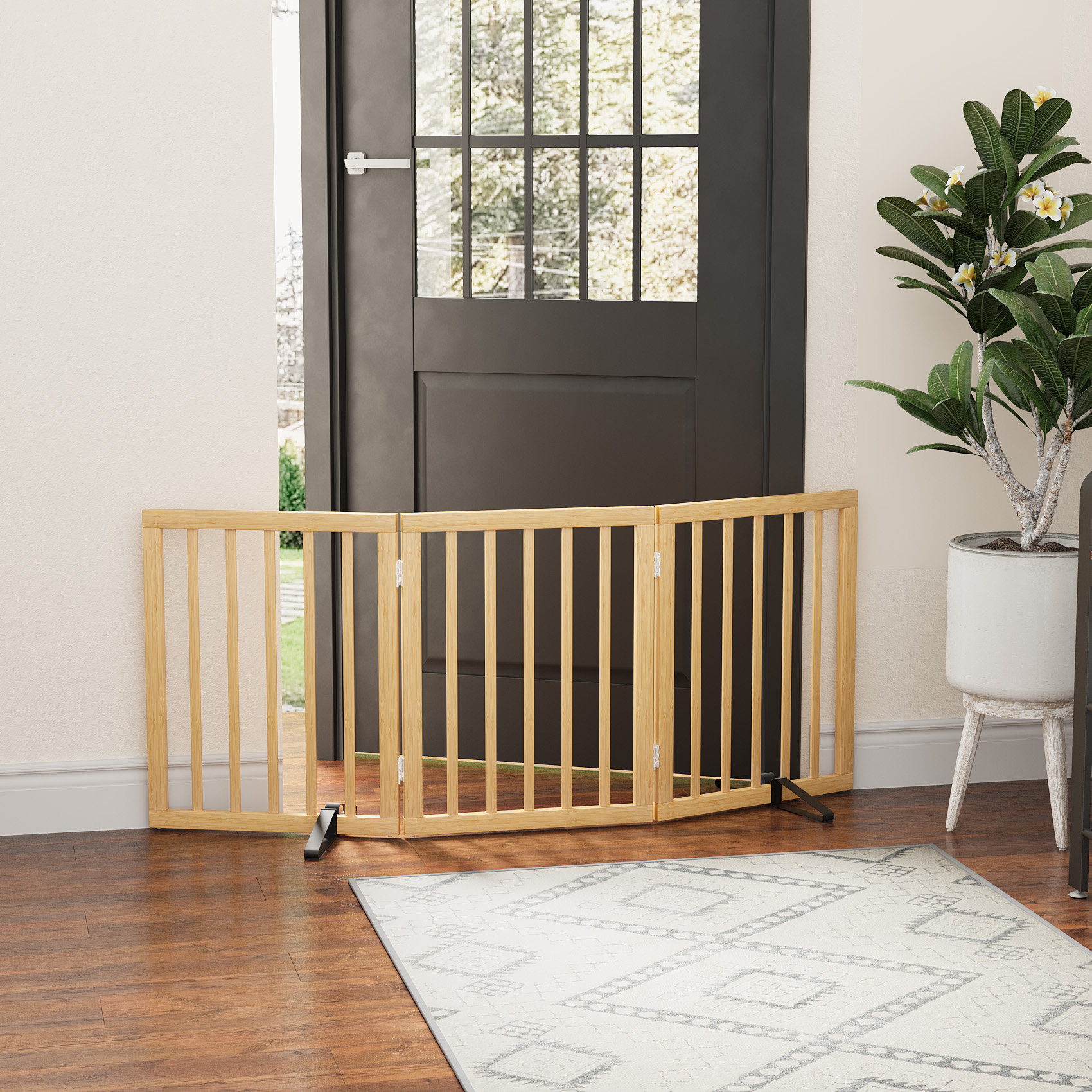 Archie & Oscar™ Freestanding Foldable Dog Gate Fully Assembled Dog ...