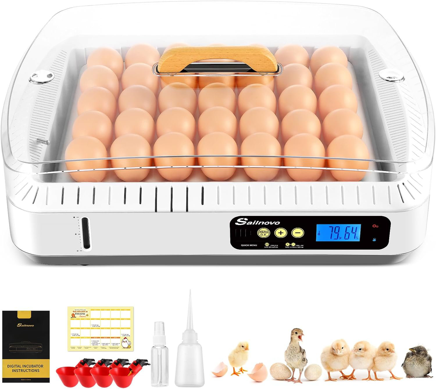 Tucker Murphy Pet™ Erabelle 35-65 Egg Incubator w/Automatic Egg Turner ...