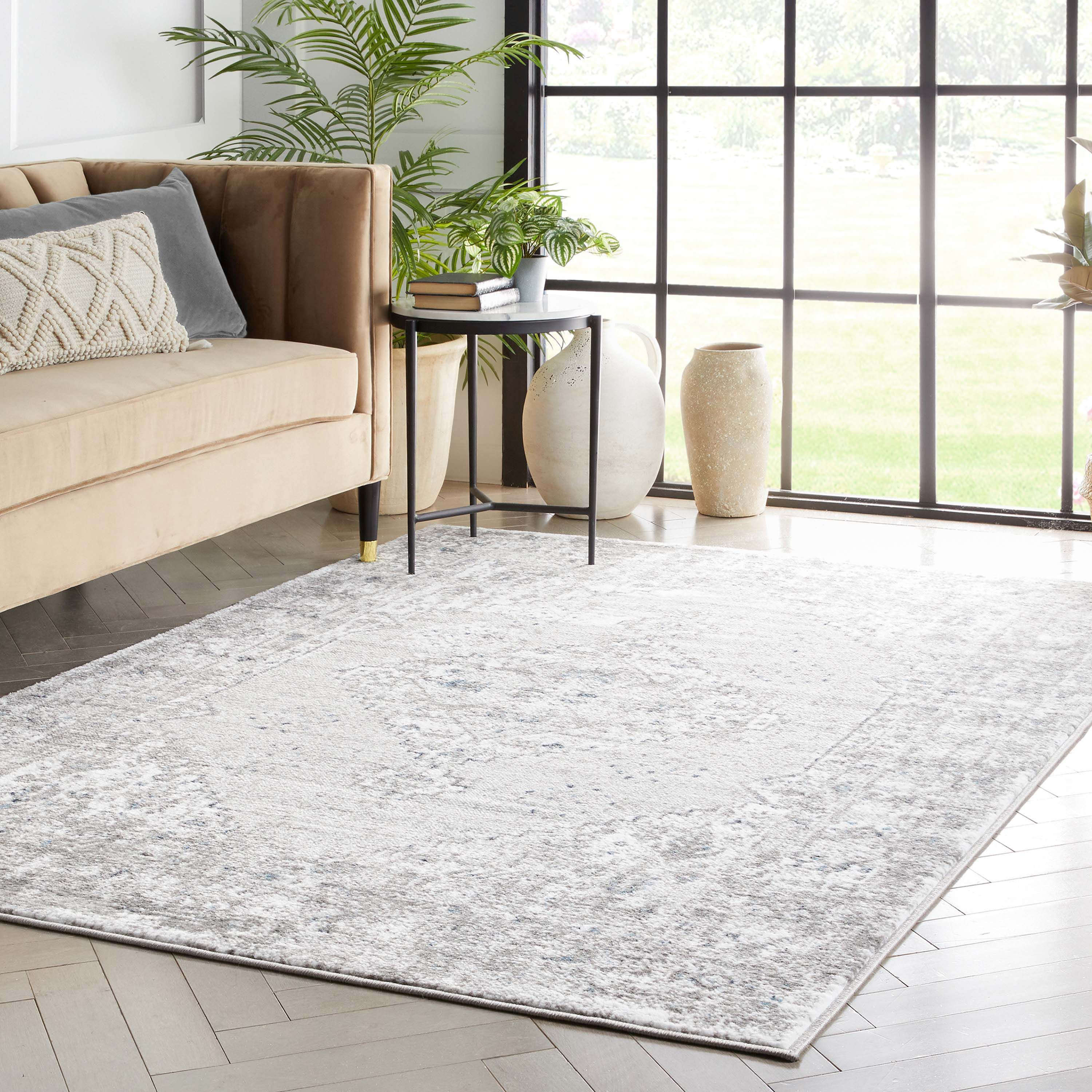 Ophelia & Co. Dulcet Trieste Distressed Floral Medallion Pattern Ivory ...