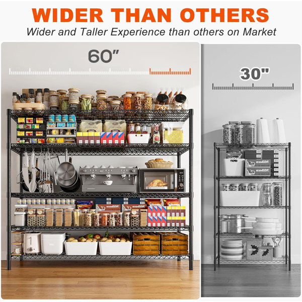 Rebrilliant Nesat 60'' W Steel Height -Adjustable Shelving Unit with ...