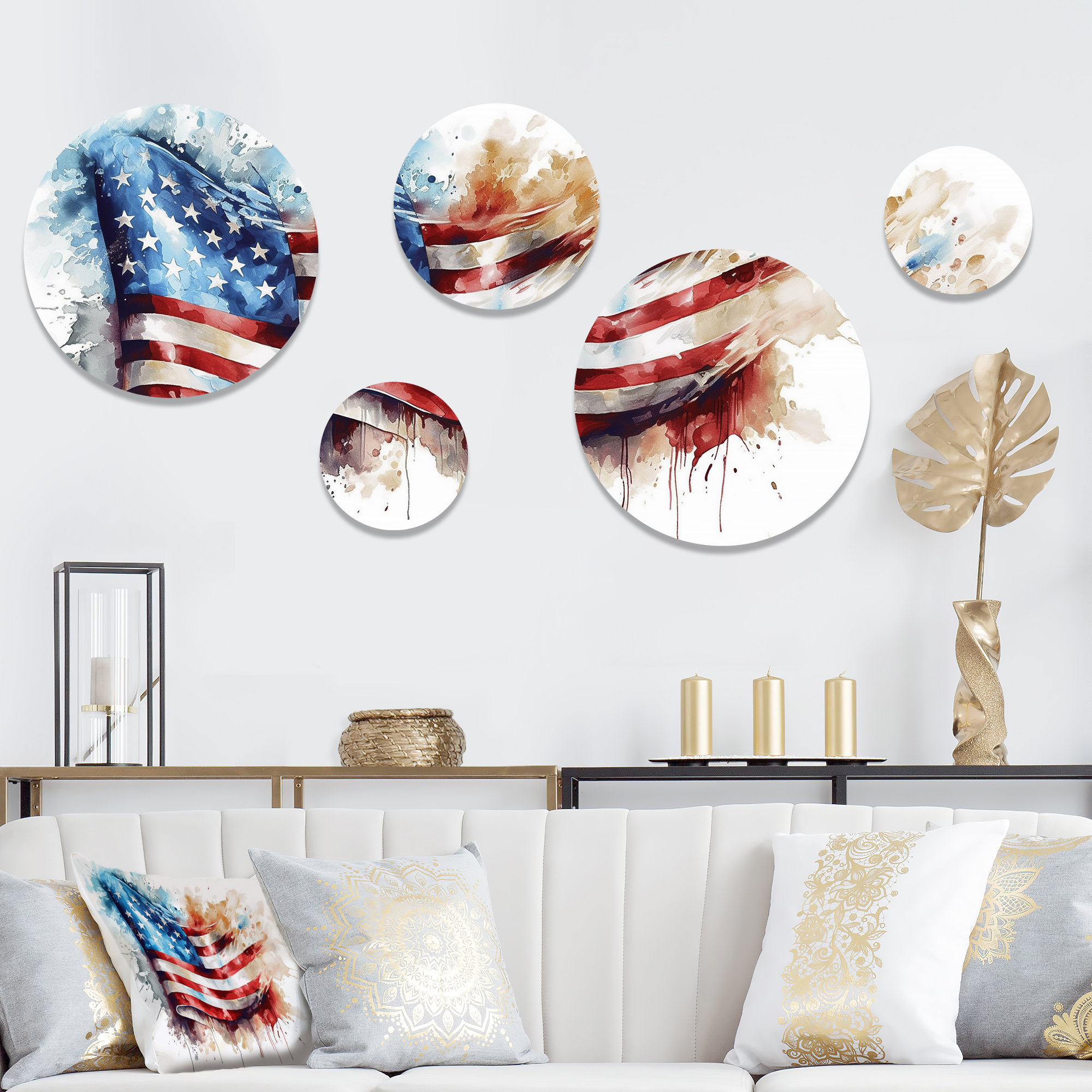 Design Art Waving American Flag - Flag Metal Wall Décor | Wayfair