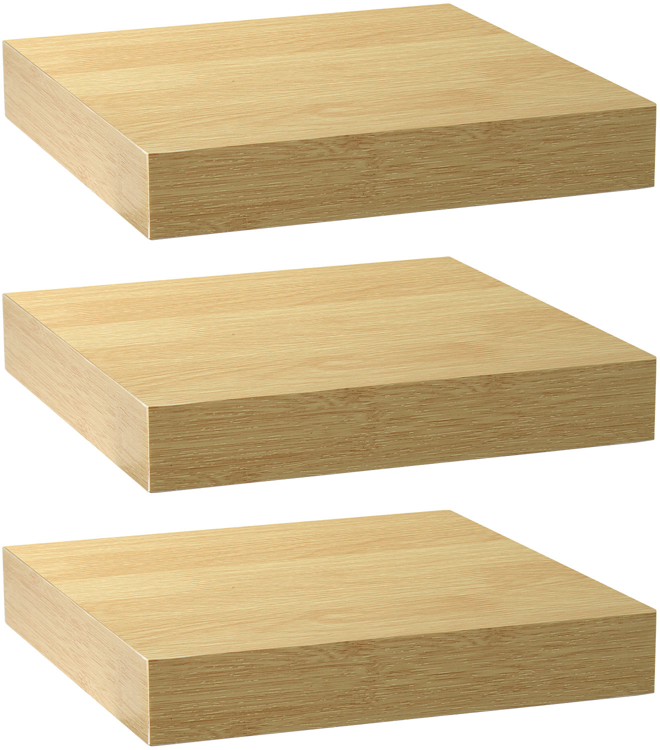 Sorbus 9" Square Tile Floating Shelves with Invisible Brackets Set of 3 ...