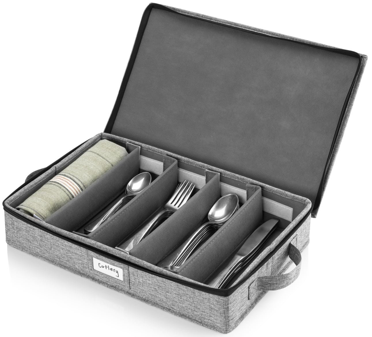 Hokku Designs Flatware Storage Case With 5 Adjustable Compartments ...