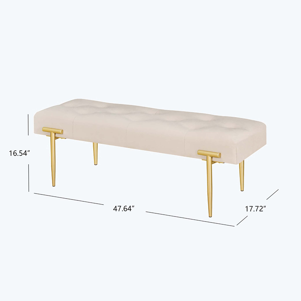 Mercer41 Velvet Ottoman Bench with Gold Legs | Wayfair