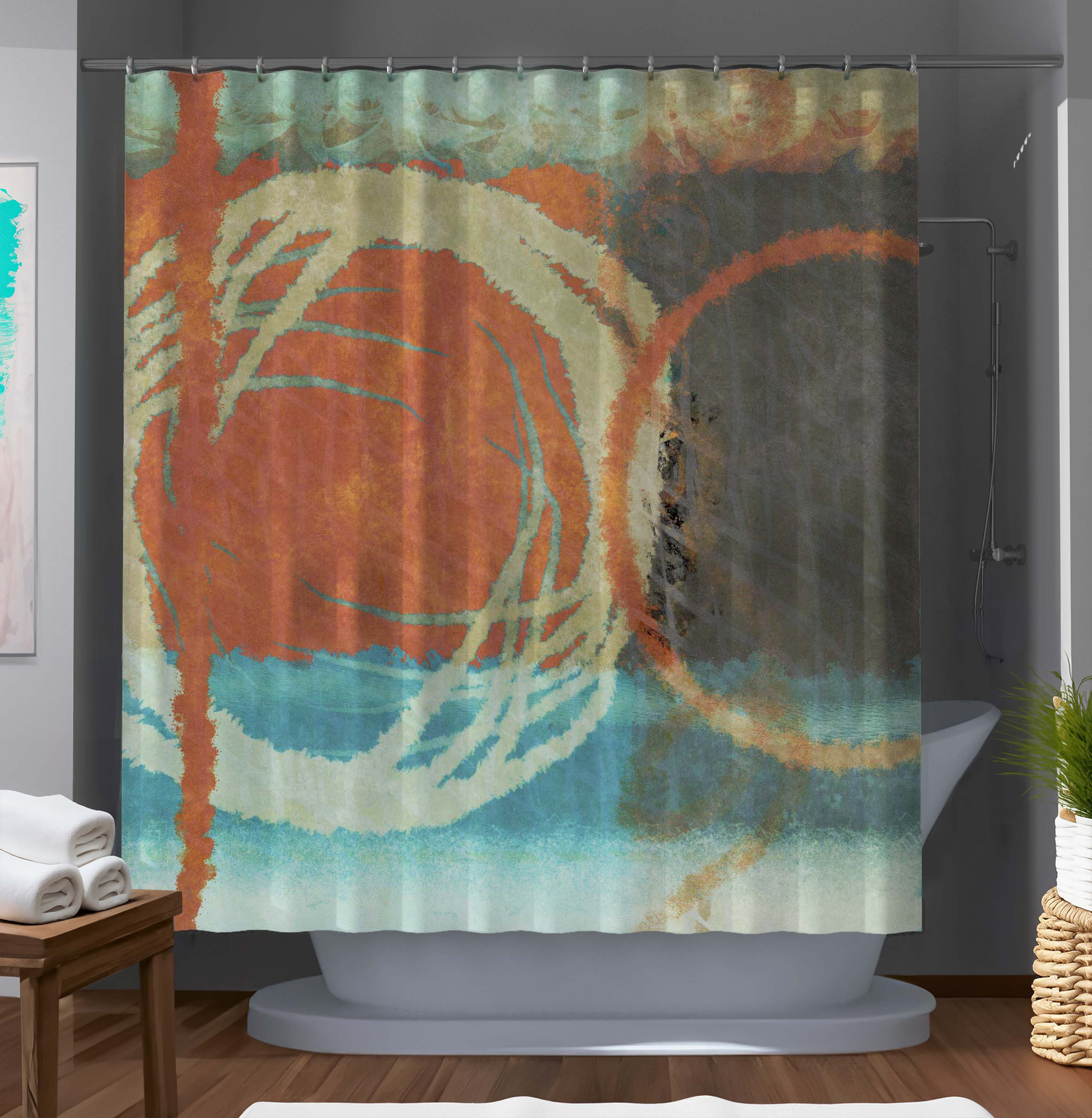 East Urban Home Jahlisa Abstract Shower Curtain | Wayfair