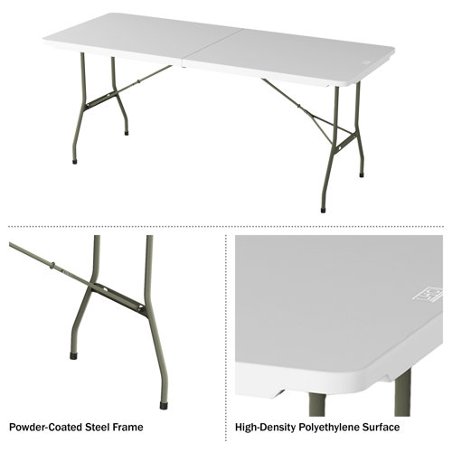 Lavish Home 71'' Plastic Rectangular Portable Folding Table & Reviews ...