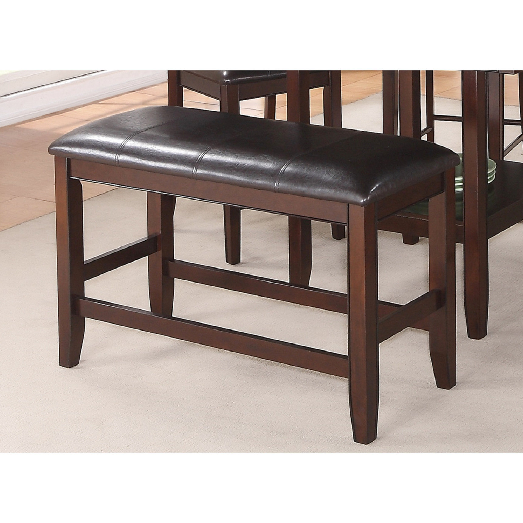 Lark Manor™ Rectangular Counter Height Bench In Brown With Cozy Faux ...