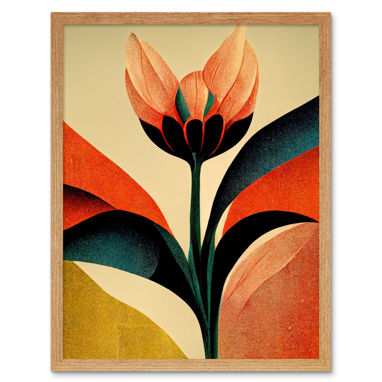 Wee Blue Coo Abstract Flower Art Deco Symmetry - Graphic Art | Wayfair ...