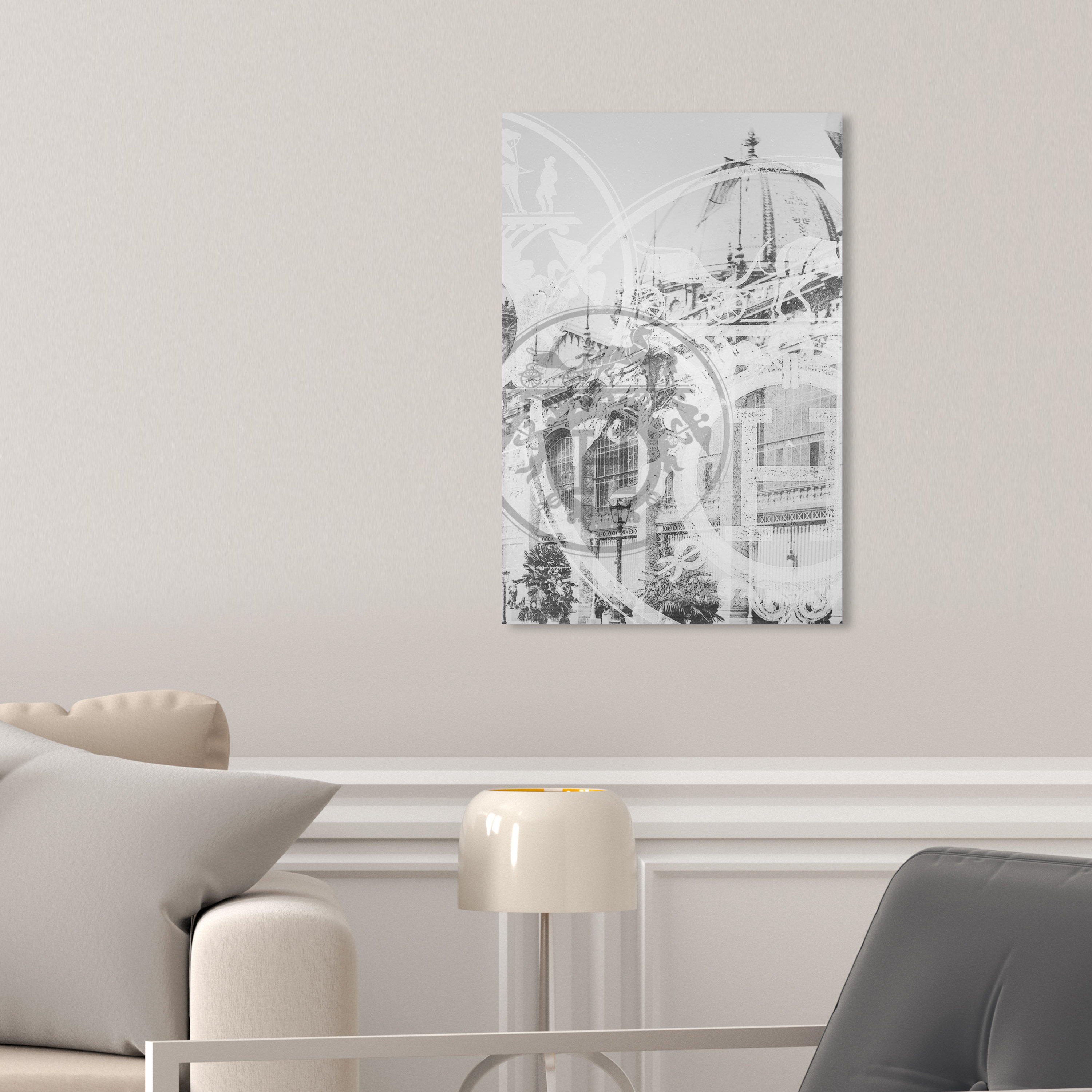 Oliver Gal Prints H of Paris Gray - Wrapped Canvas Graphic Art | Wayfair