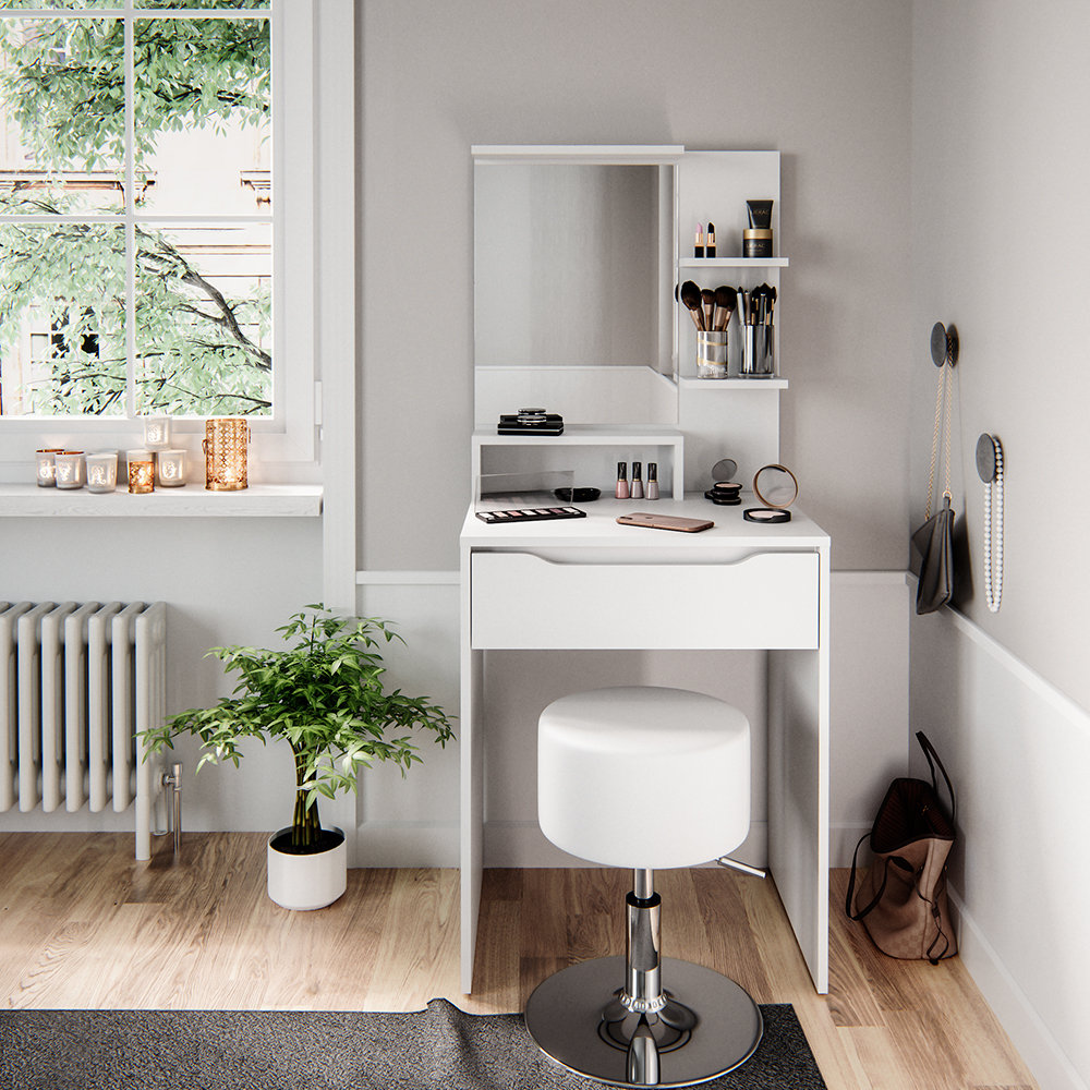 Brayden Studio Dressing Table Set with Mirror | Wayfair.ie
