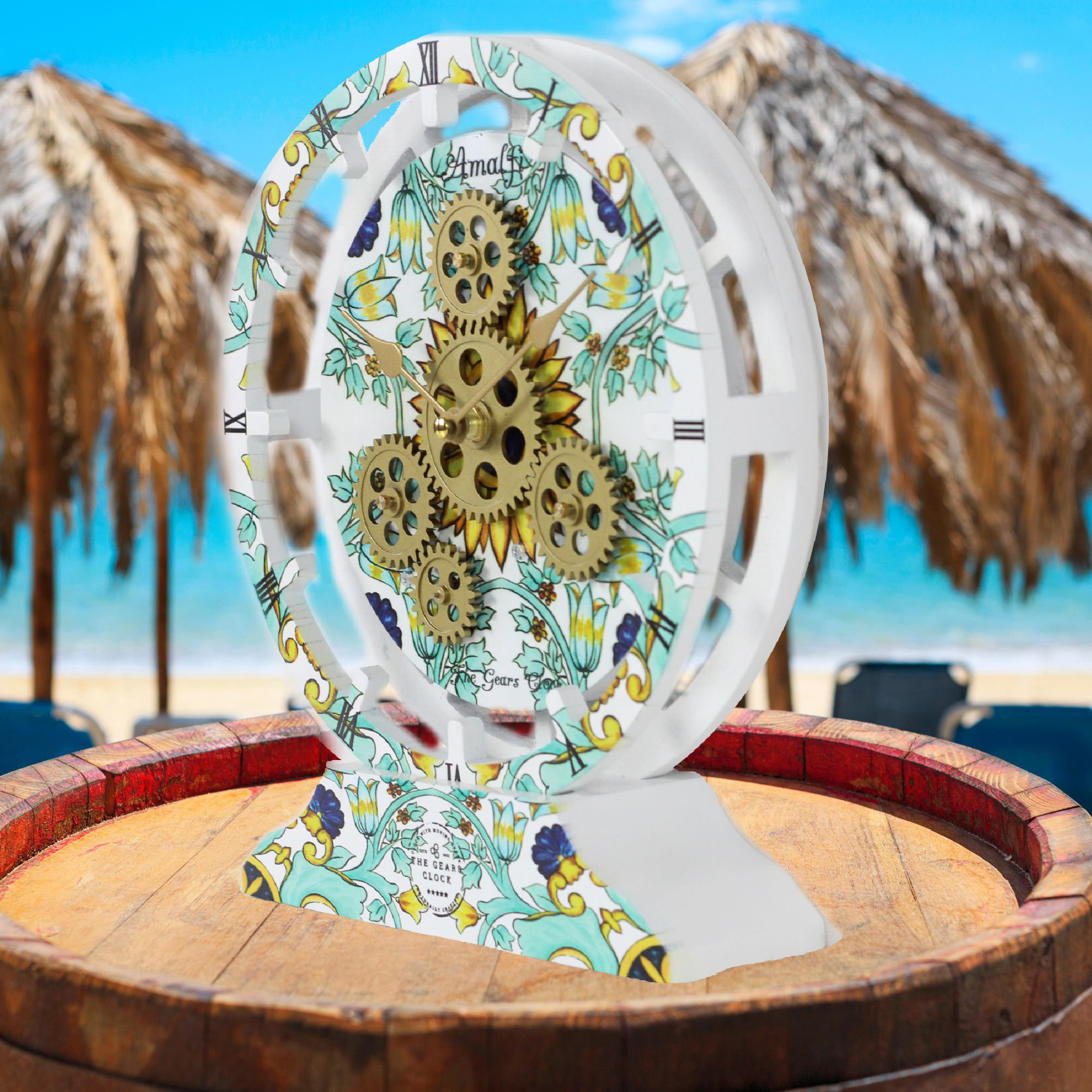 The Gears Clock Desk Clock 10'' (25cm) convertible into Wall Clock ...