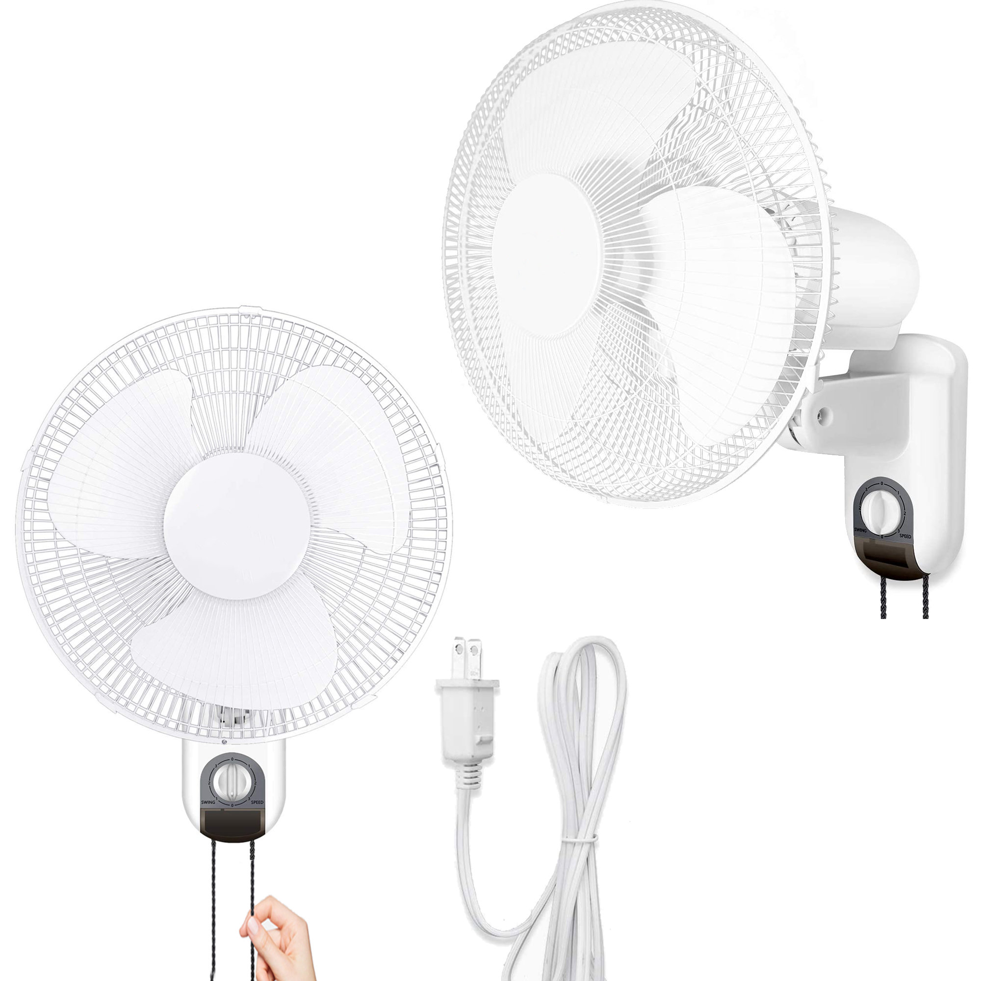 OAK DECOR BLAZE 16 Inch Digital Household Wall Mount Fans, Adjustable ...