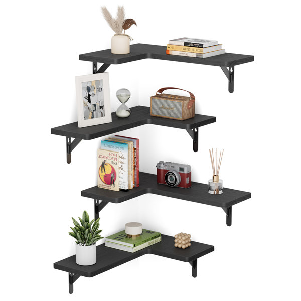 17 Stories Tilia 4 Piece L-Shaped Corner Shelf | Wayfair