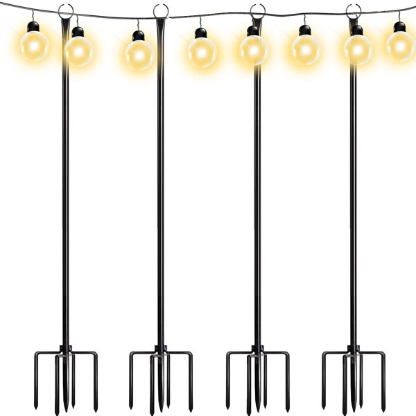 WaLensee 9.4 FT Outdoor String Light Poles, String Light Hanger Stand ...