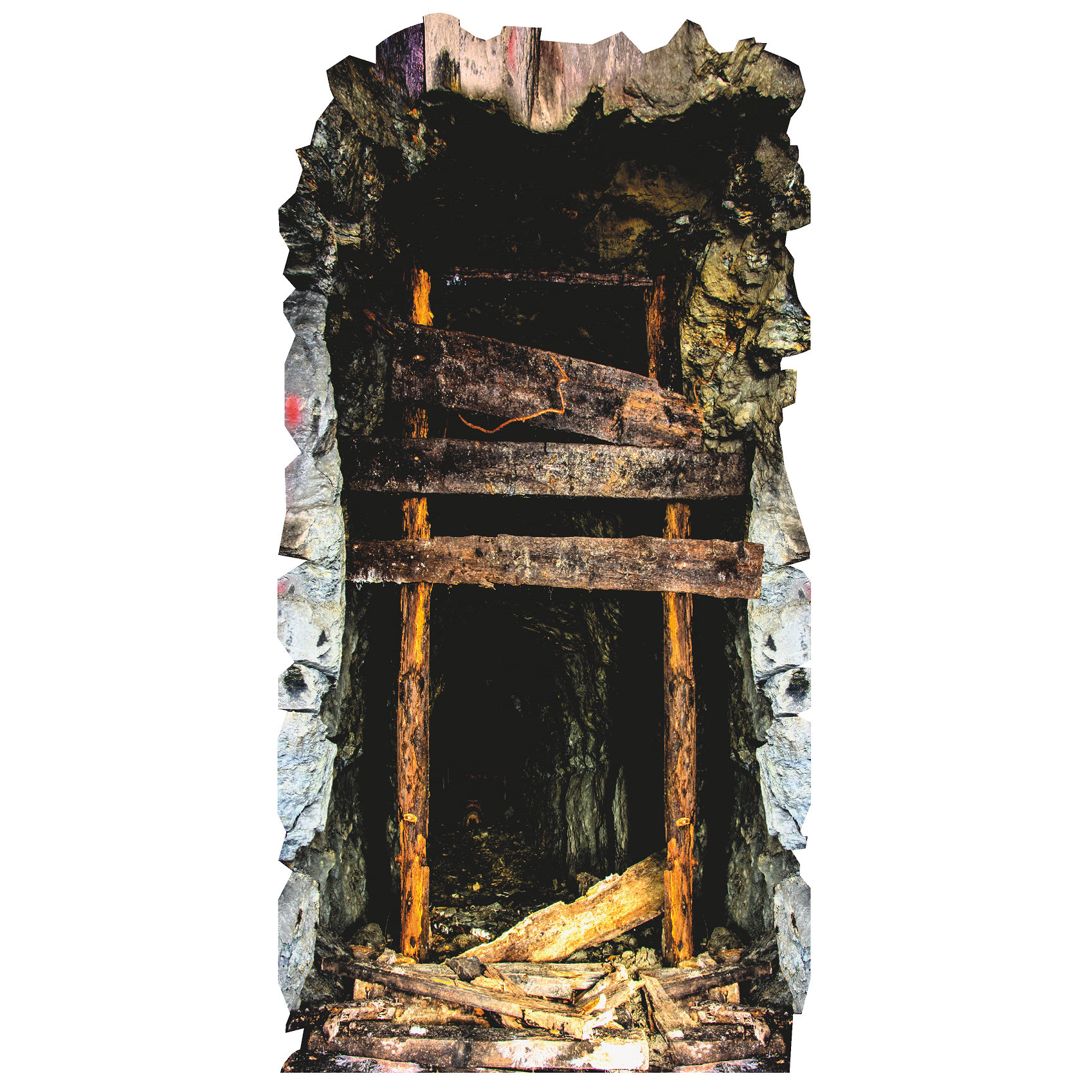 Wet Paint Printing Old Gold Mine Entrance Boarded Gate Cardboard Cutout ...