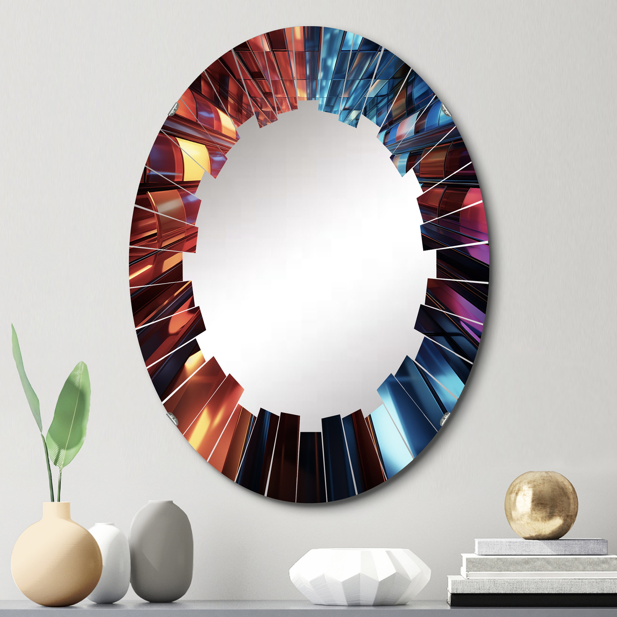 East Urban Home Roblin - Abstract Wall Mirror Oval - Wayfair Canada