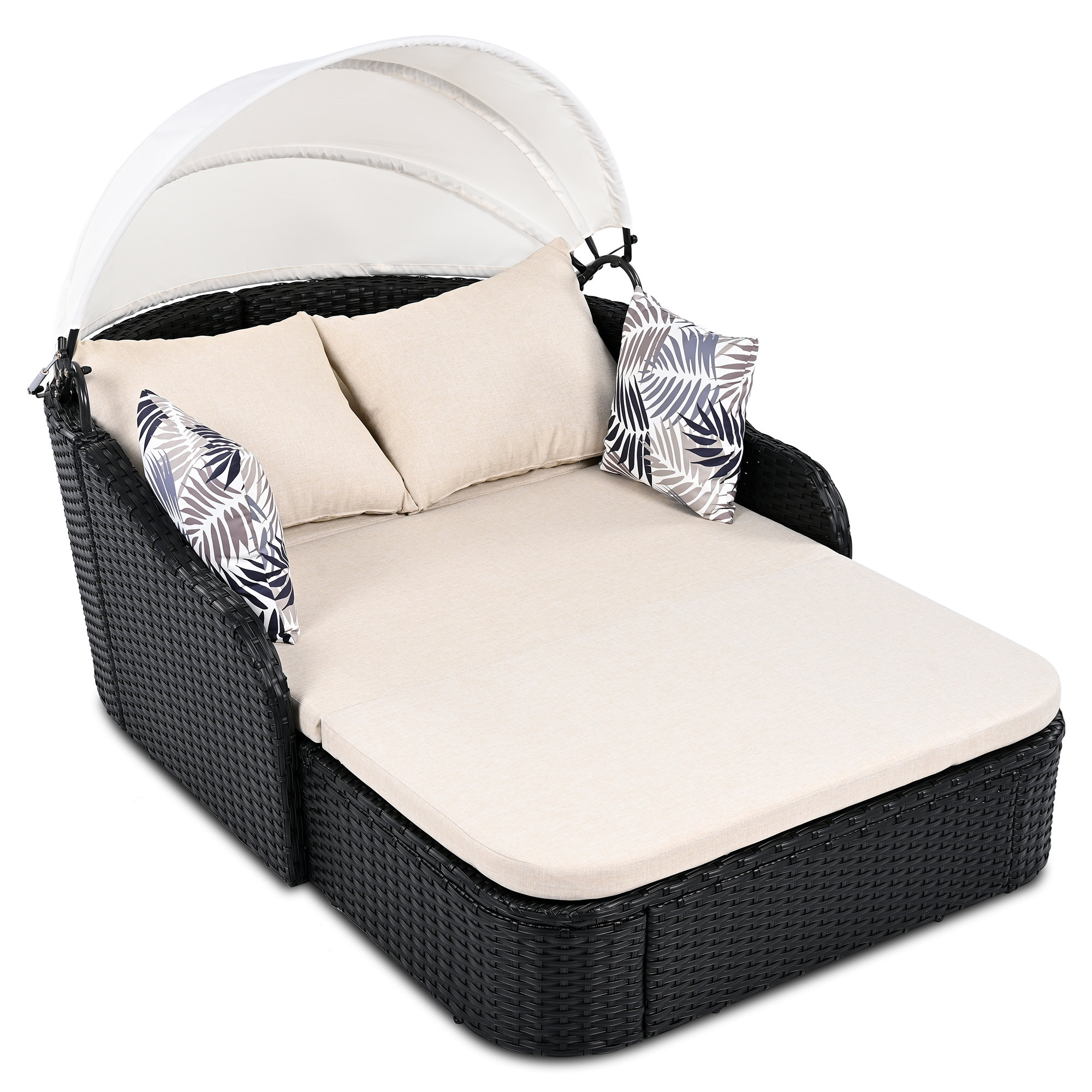 Hokku Designs Outdoor Sunbed with Adjustable Canopy - Wayfair Canada