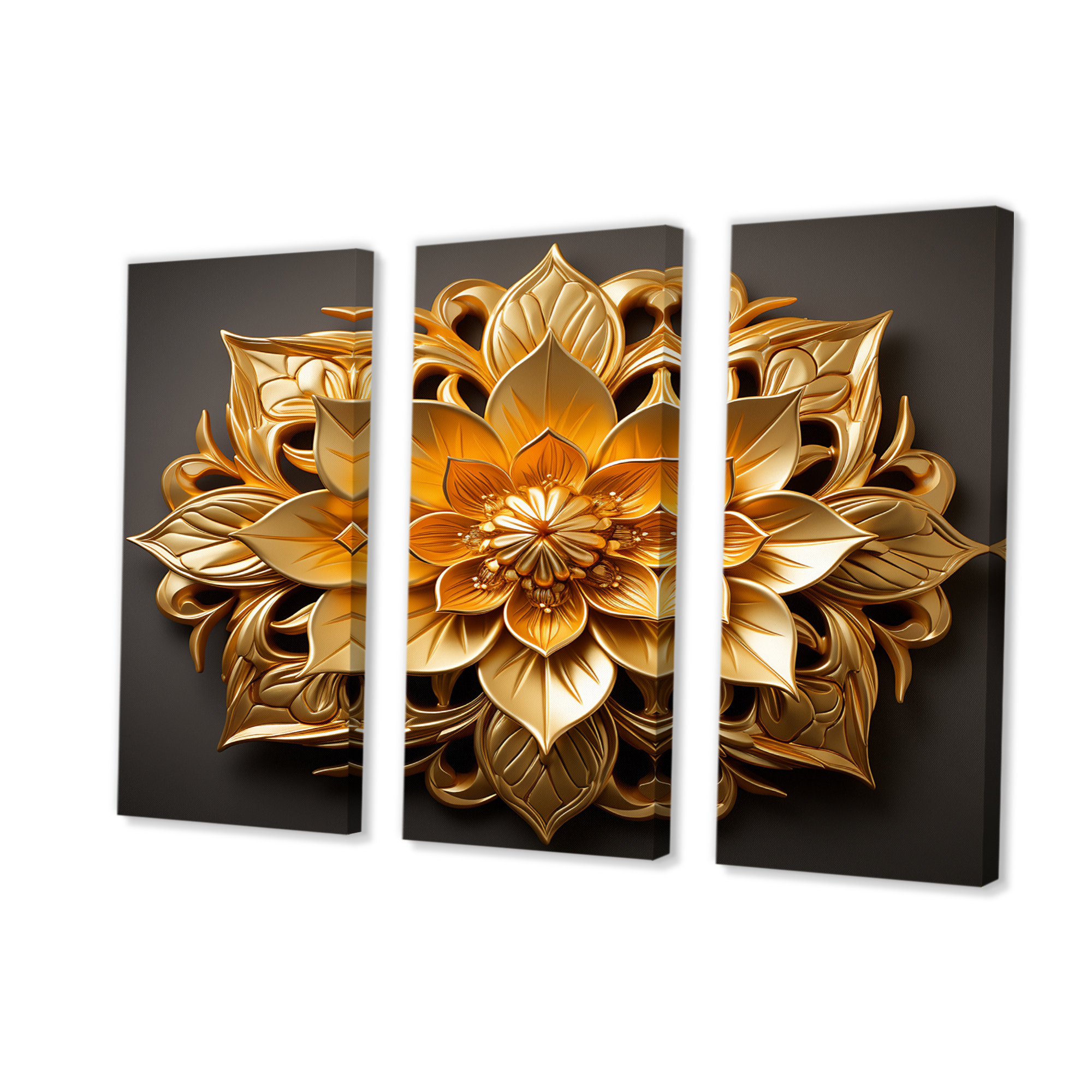 Design Art Abstract Golden Sunflower Glam Blooming II - Sunflower Wall ...