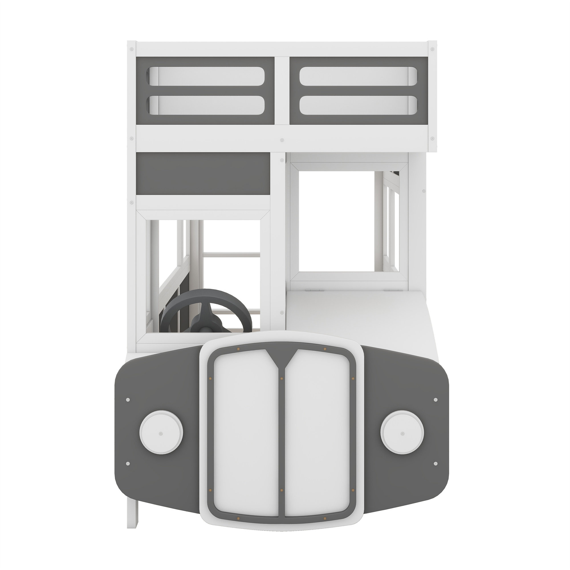 Zoomie Kids Bus-Shaped Bunk Bed With Wheels And Storage | Wayfair