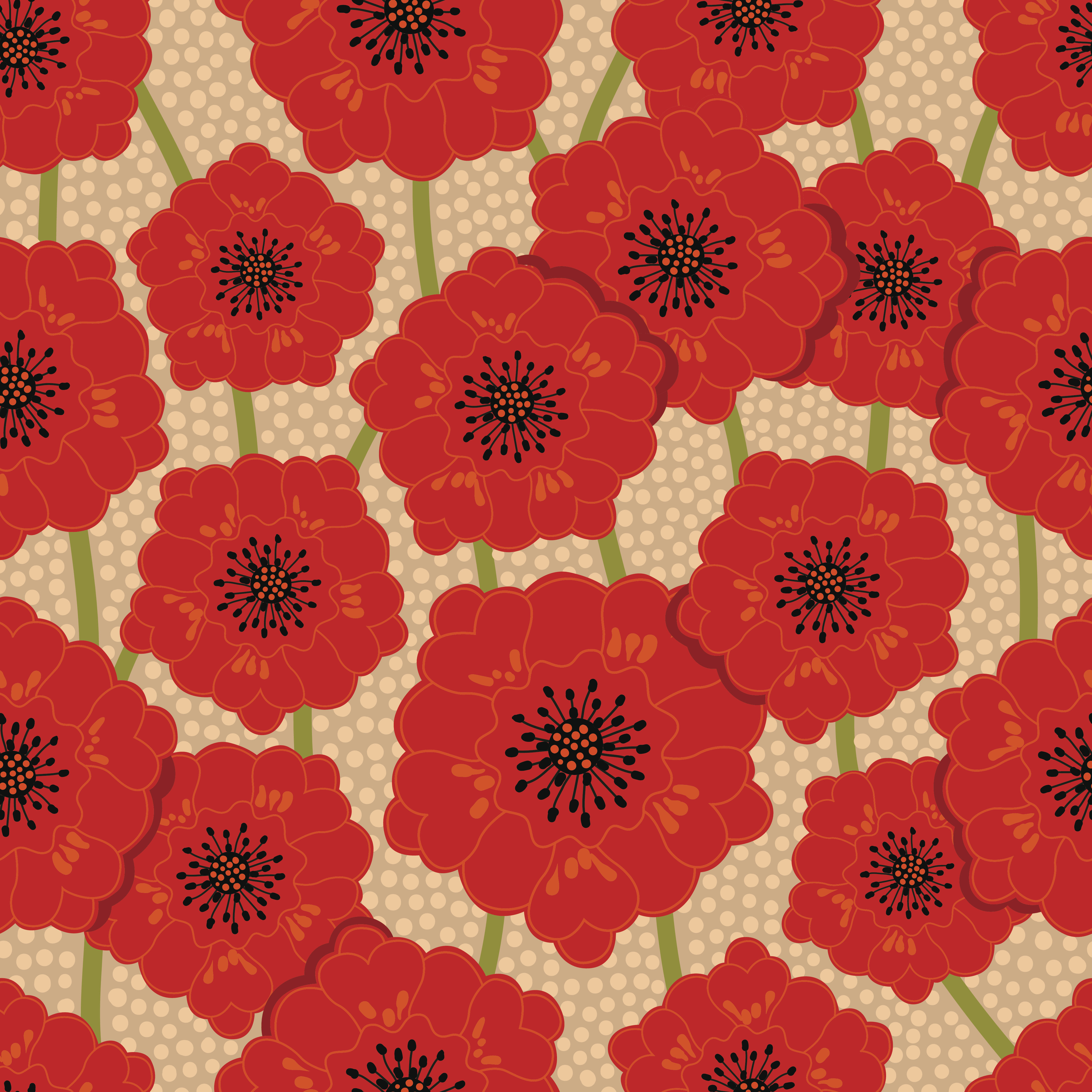 Wildon Home® Palisade Seamless Pattern With Poppies On Canvas by Miu ...