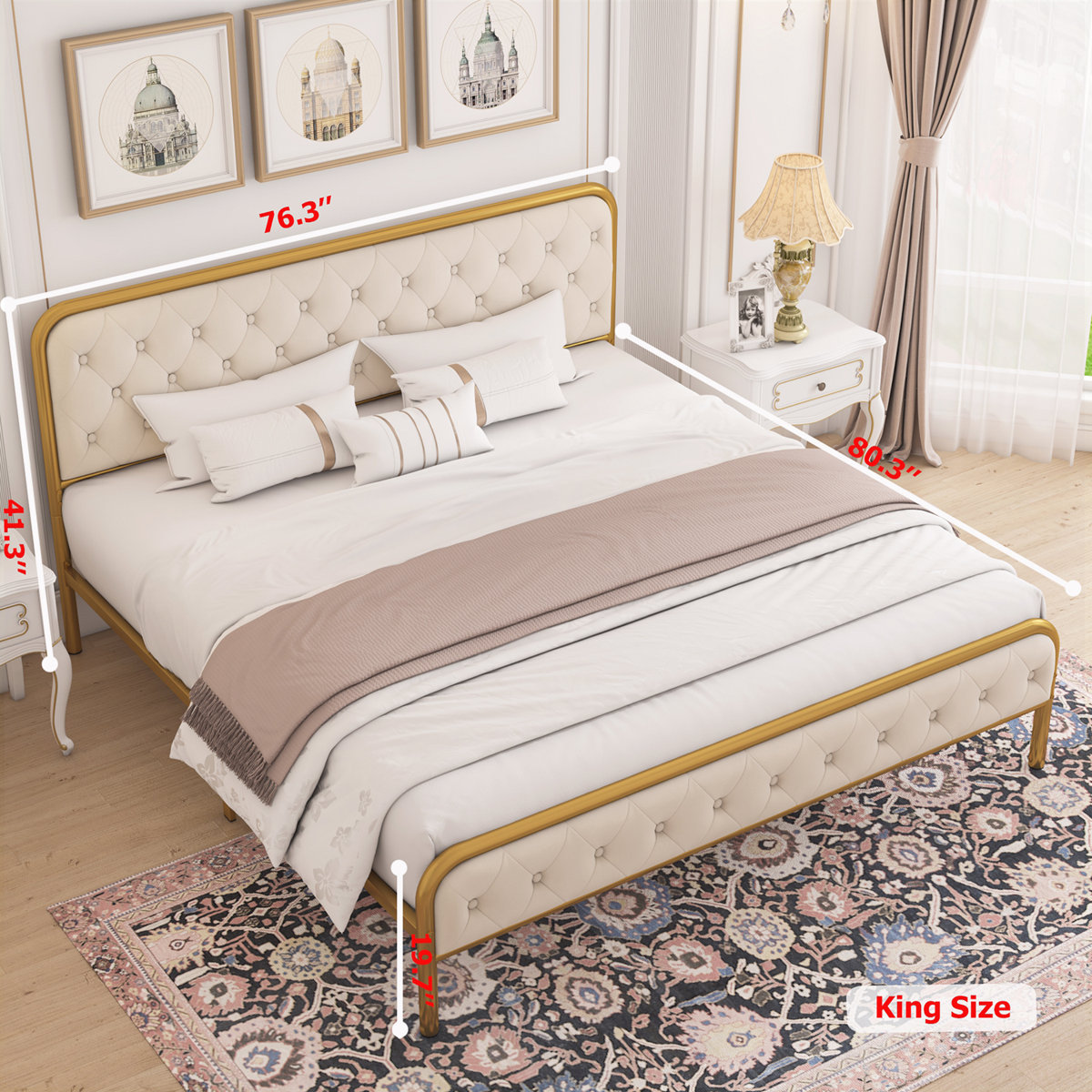 Everly Quinn Demi-Louise Velvet Upholstered Luxury Platform Bed ...