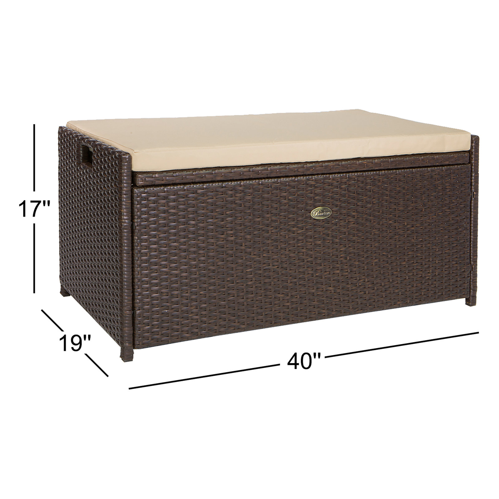 Barton Outdoor 60 Gallon Water Resistant Wicker Storage Bench & Reviews ...