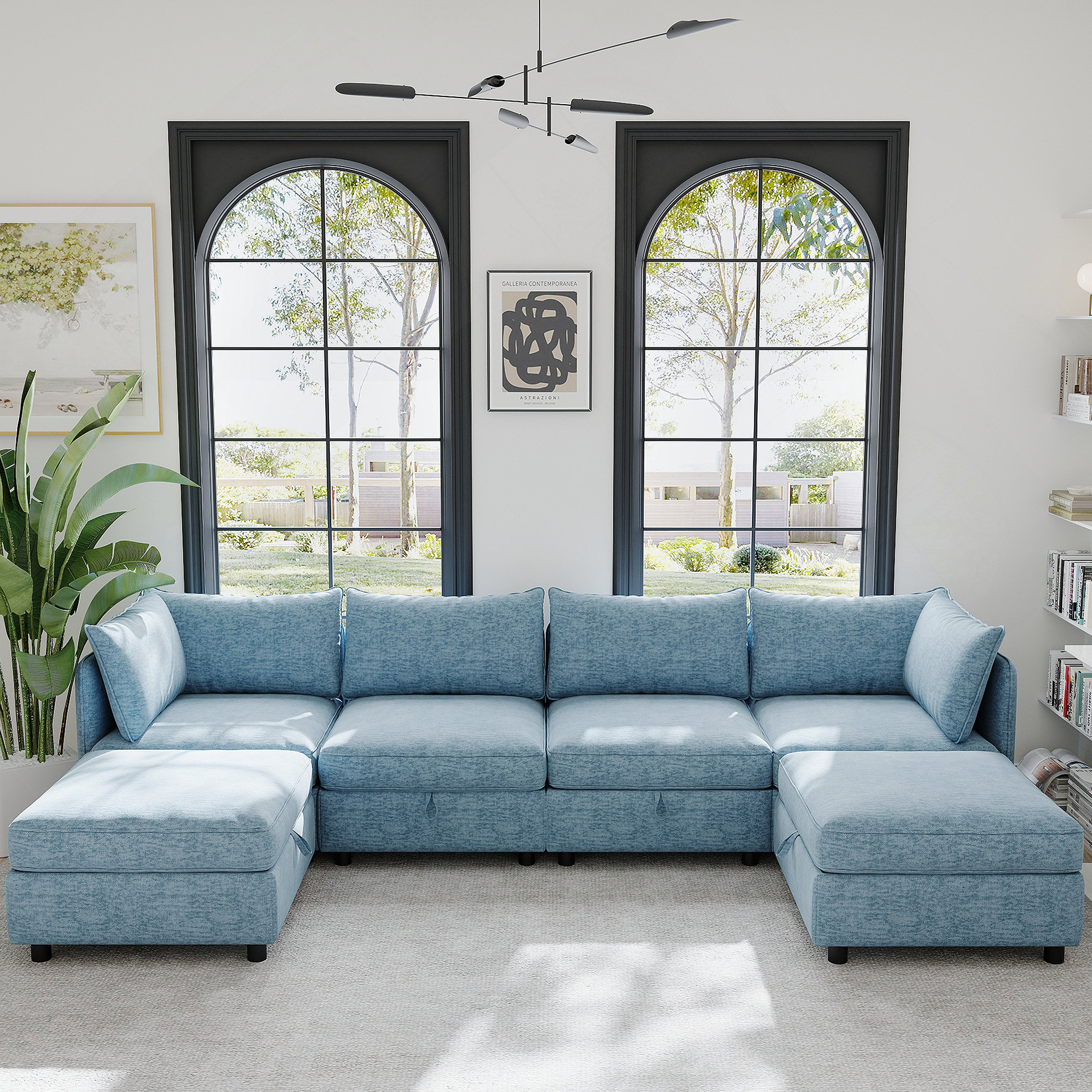 Latitude Run® Elegant and Durable Solid Wood Frame Sofa with Curvy ...