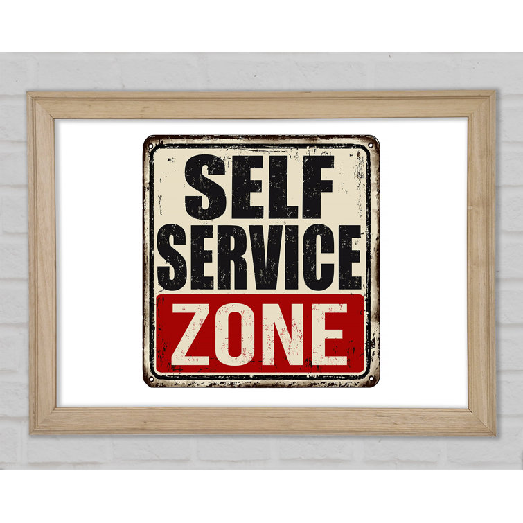 Happy Larry Self Service Zone Framed Print | Wayfair.co.uk