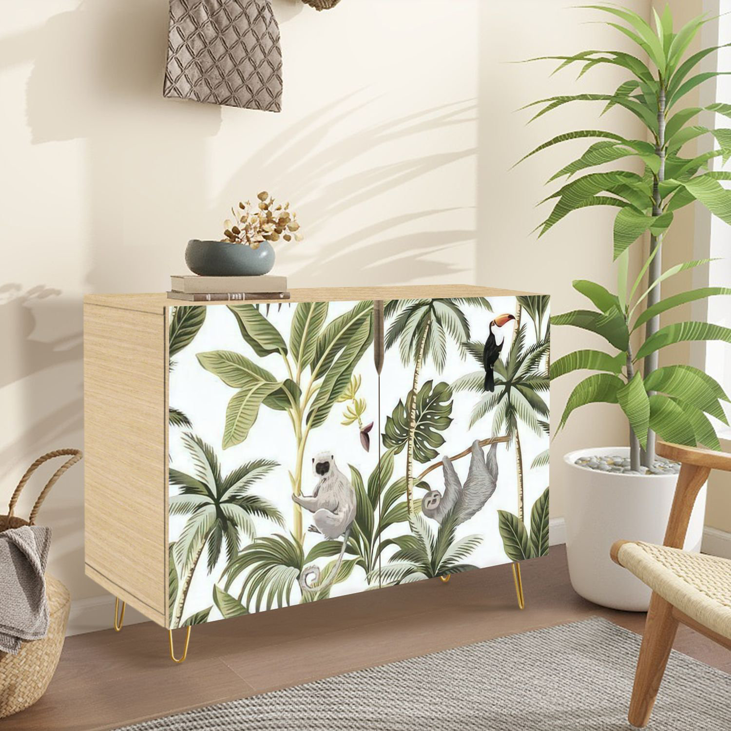 Dakota Fields Sideboard Buffet Cabinet with Storage Tropical vintage ...