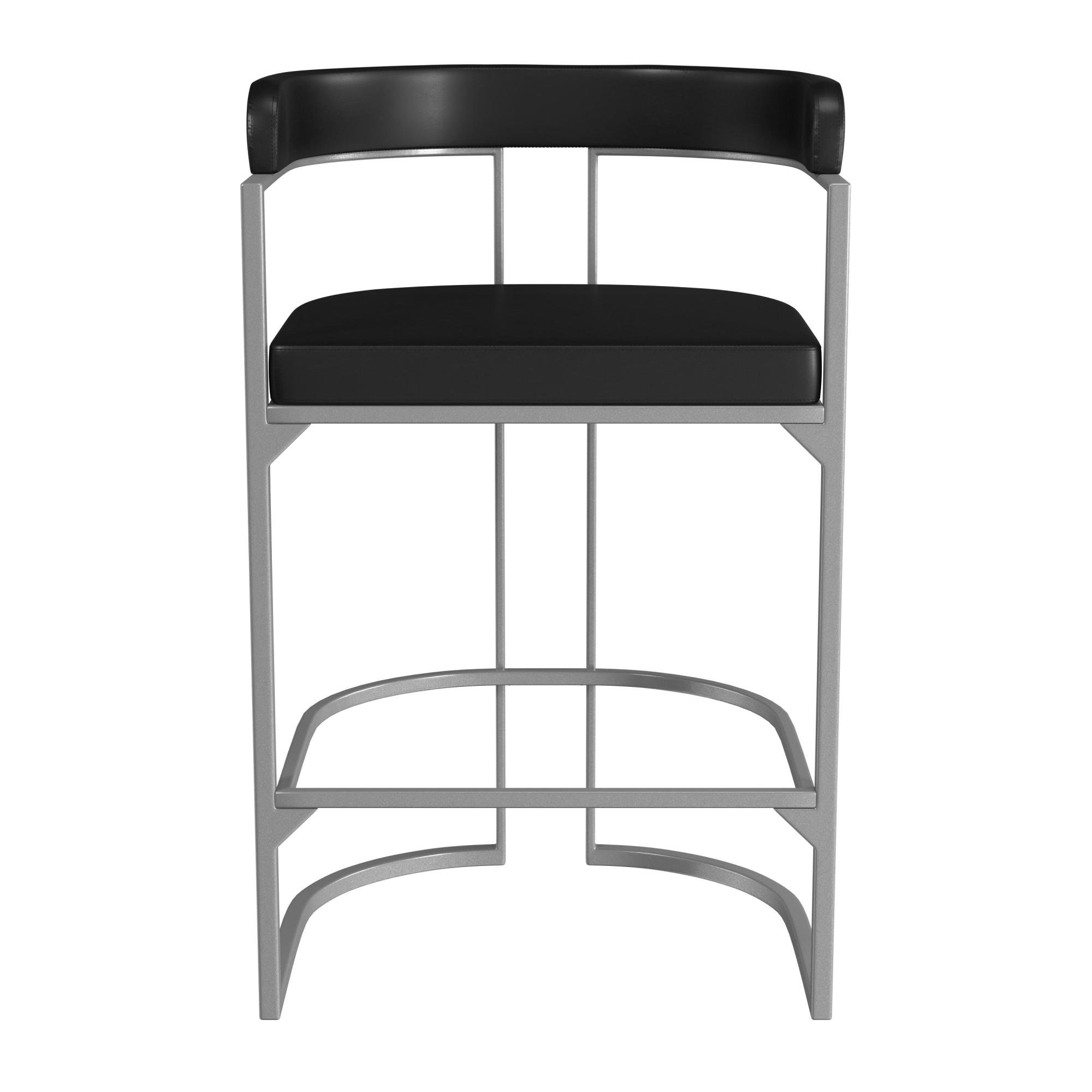 Wade Logan Caziyah Half Moon Shape Metal And Upholstered Back Counter ...