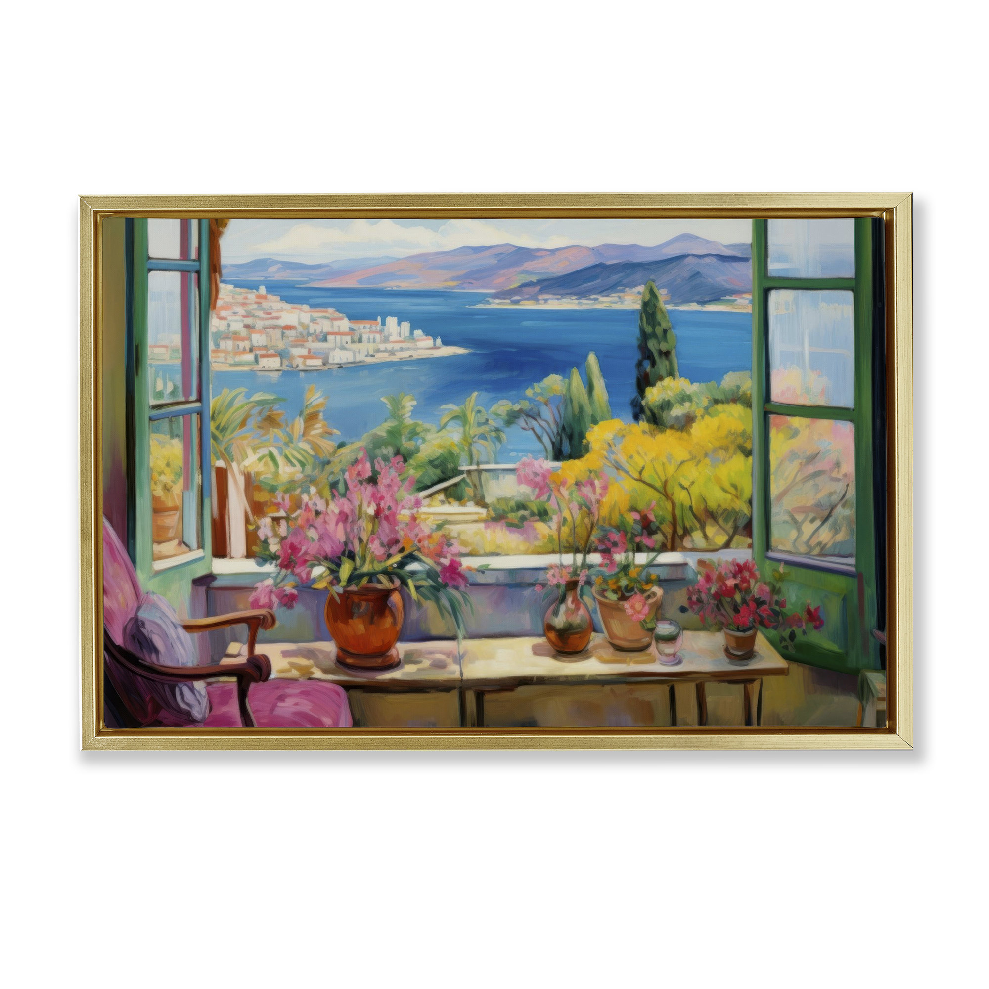 Beachcrest Home™ Seaside Window View Canvas by LSR Design Studio | Wayfair