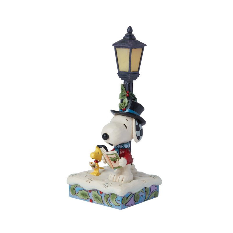 Jim Shore Peanuts Snoopy & Woodstock Lamp Post Figurine 8.5in | Wayfair