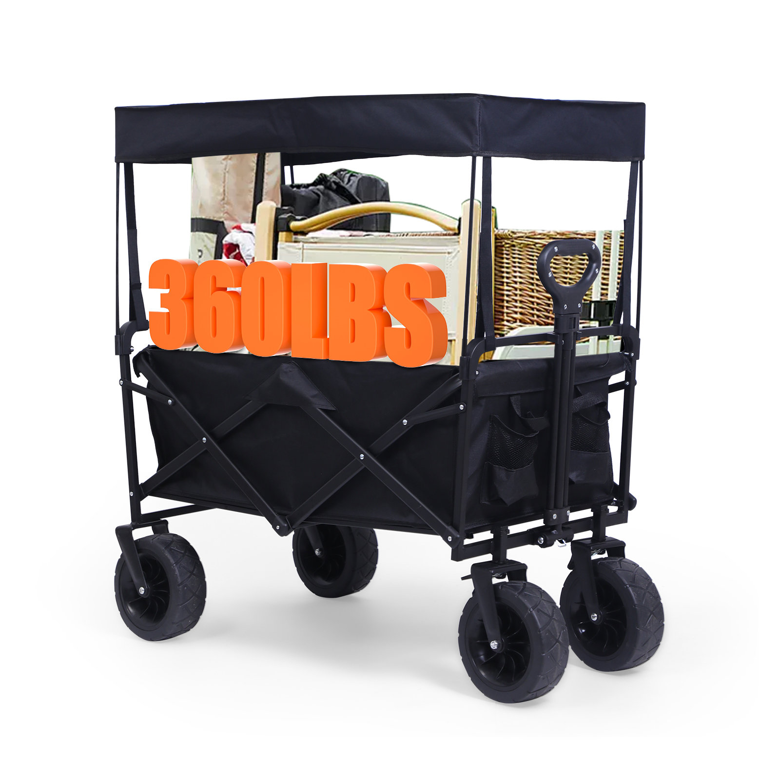 Rebrilliant Ollivia Removable Canopy Garden Carts | Wayfair