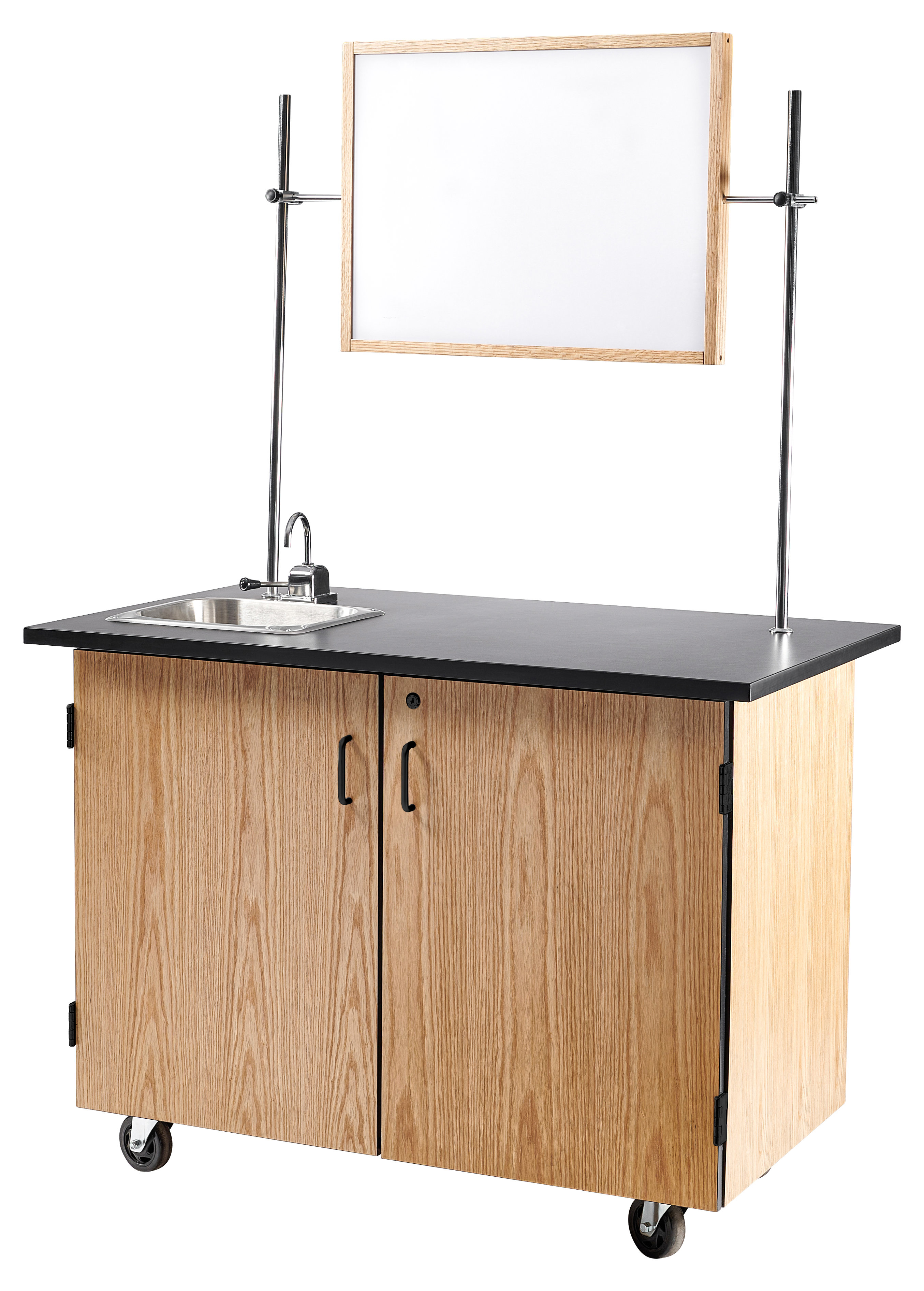 National Public Seating Mobile Science Cart with Shelving and Sink ...