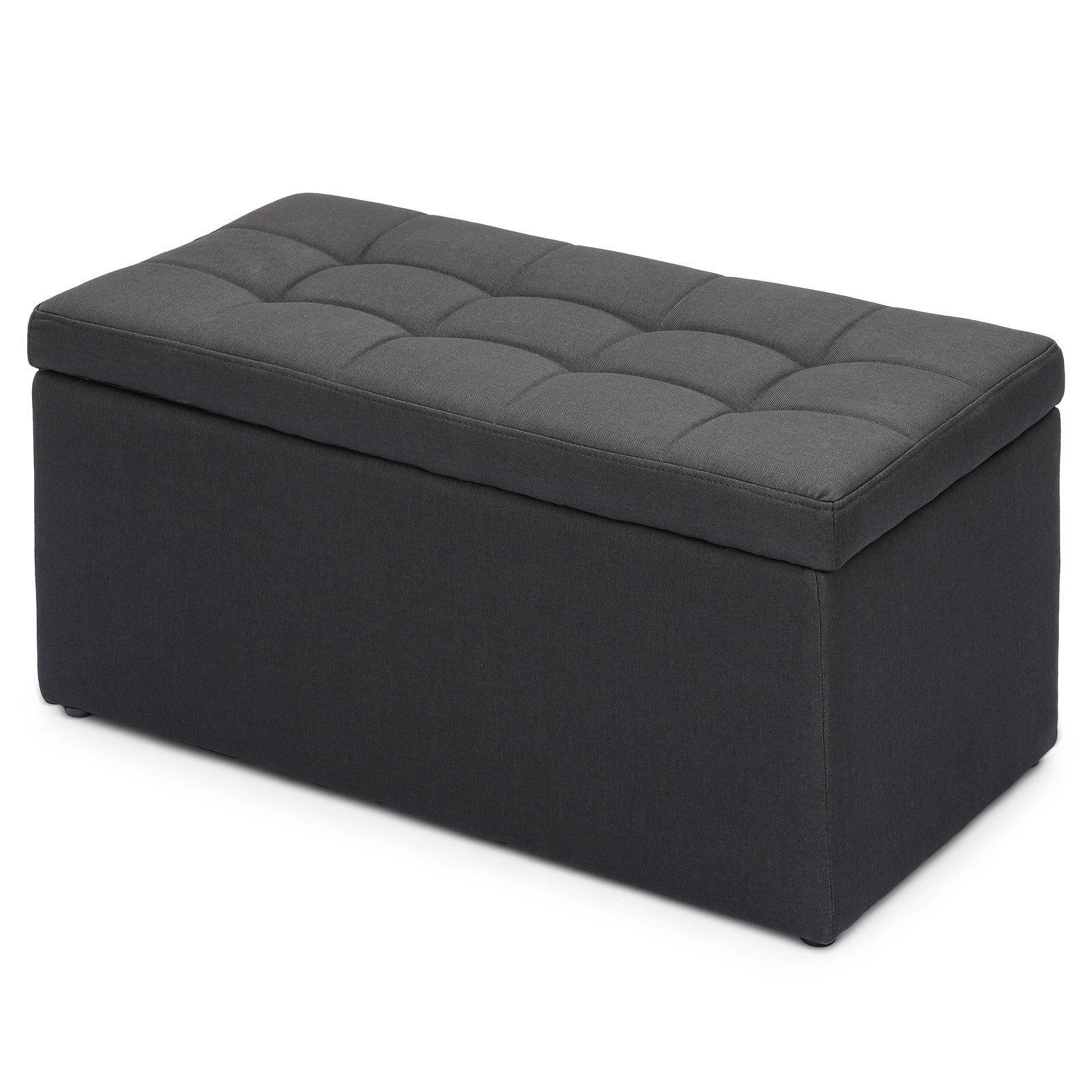 Ebern Designs Aarolyn Button Tufted Storage Ottoman, Upholstered End of ...