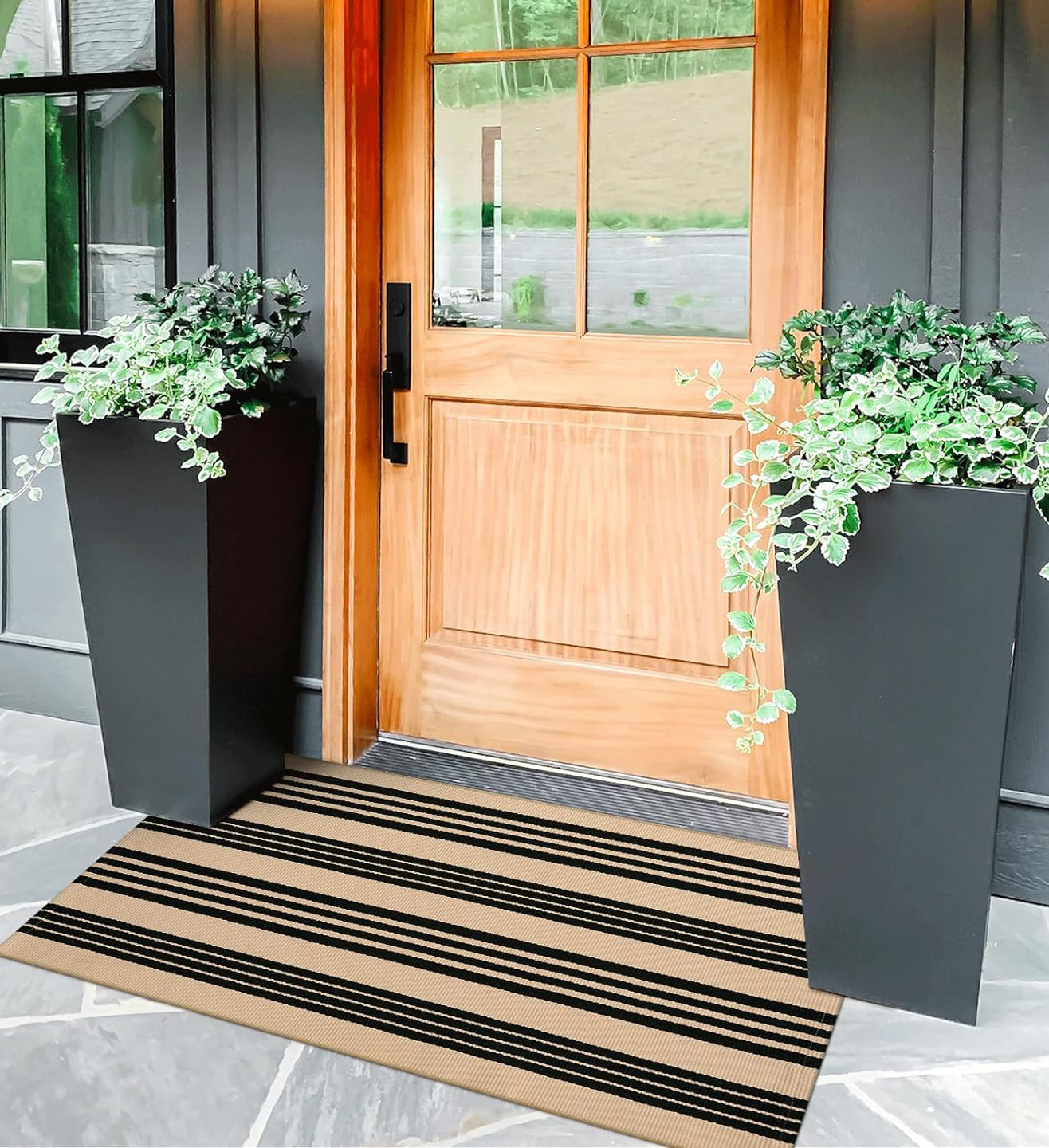 Rosalind Wheeler Front Door Mats Fall Decorations Striped Layered Door ...