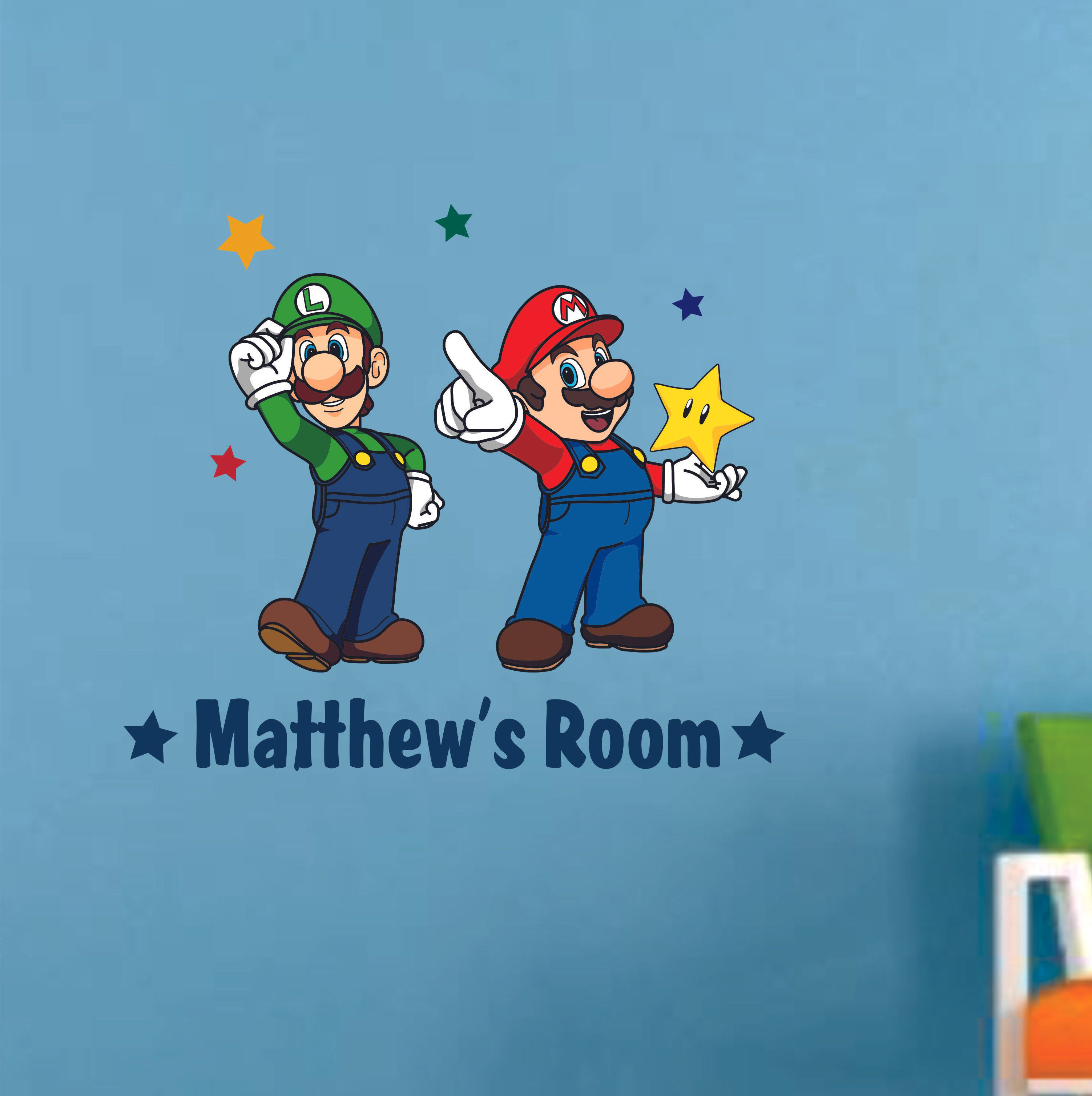 Design With Vinyl Super Mario Luigi Game Gamer Cartoon Customized Wall ...