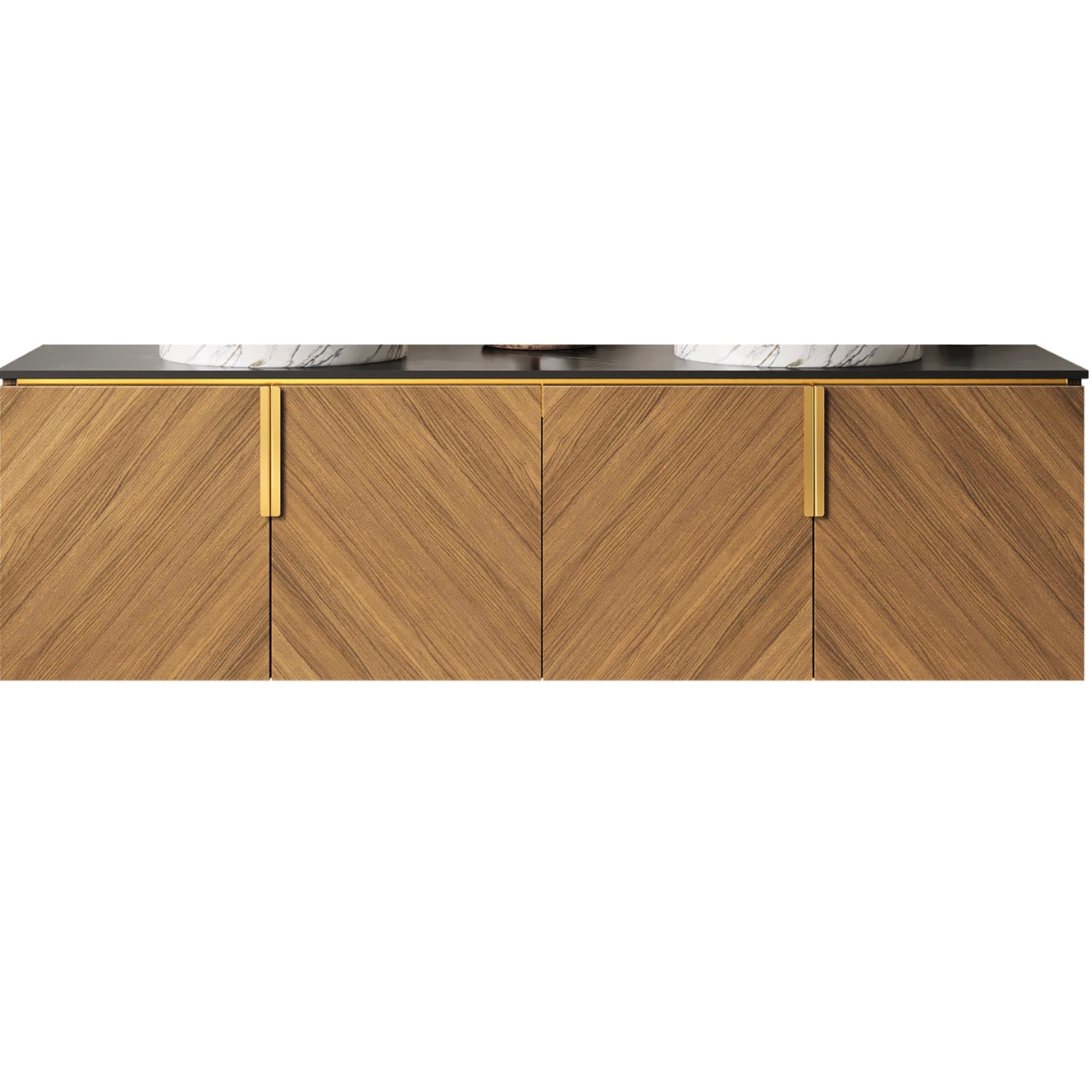 Latitude Run® 60" Texture Countertop, Oak Brown Diagonal Cabinet ...