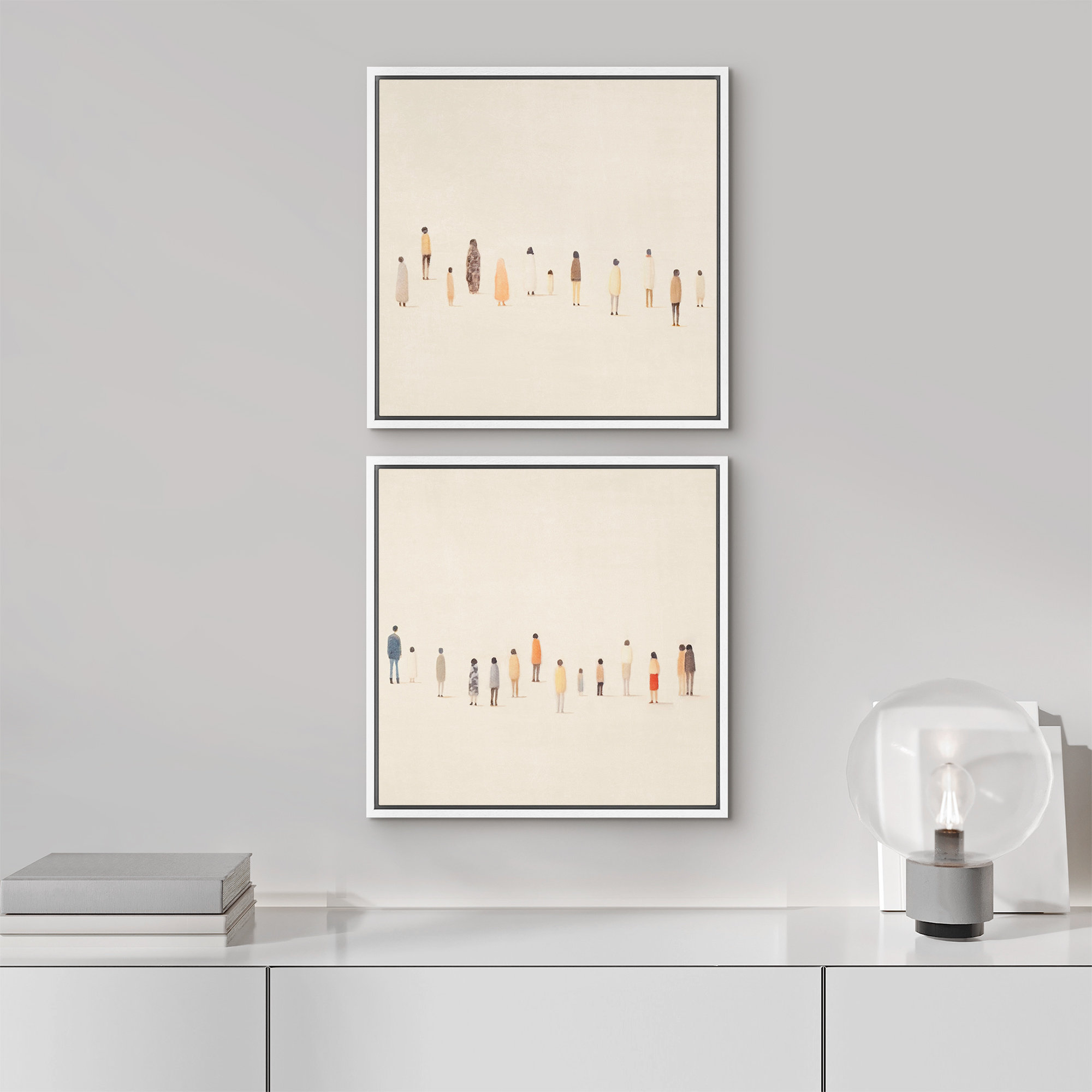 wall26 Standing People Portraits Unique Artwork Framed Canvas Master ...