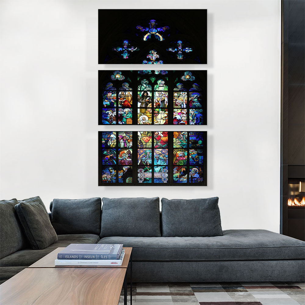 ARTCANVAS Glass Window In The St. Vitus Cathedral Canvas Art Print By ...