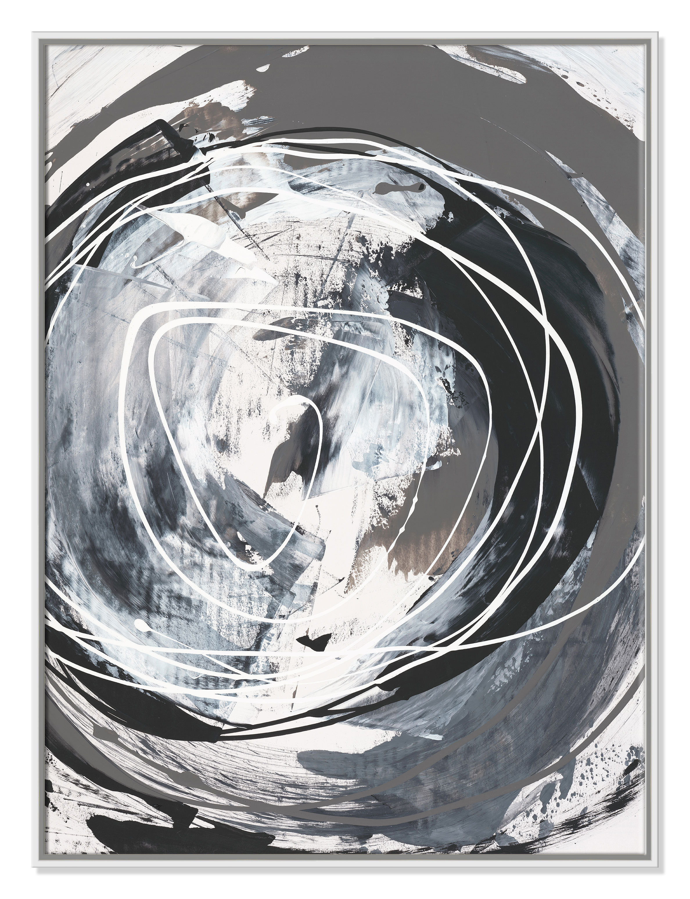 CasaFineArts Winter Swirl - Floater Frame Painting on Canvas | Wayfair
