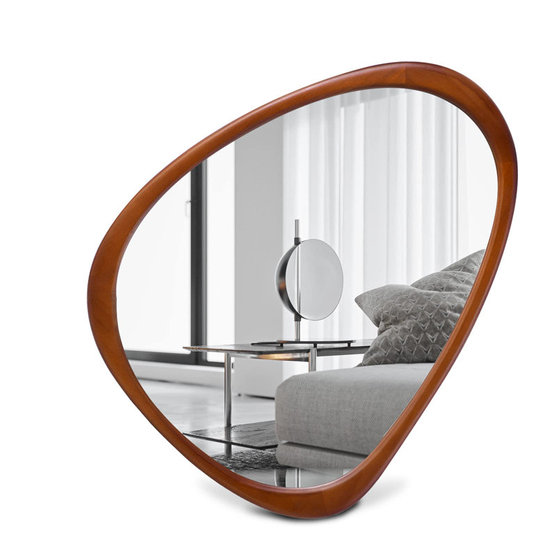 Ivy Bronx Irregular Mirror,Asymmetrical Wood Wall Frame Mirror,Abstract ...
