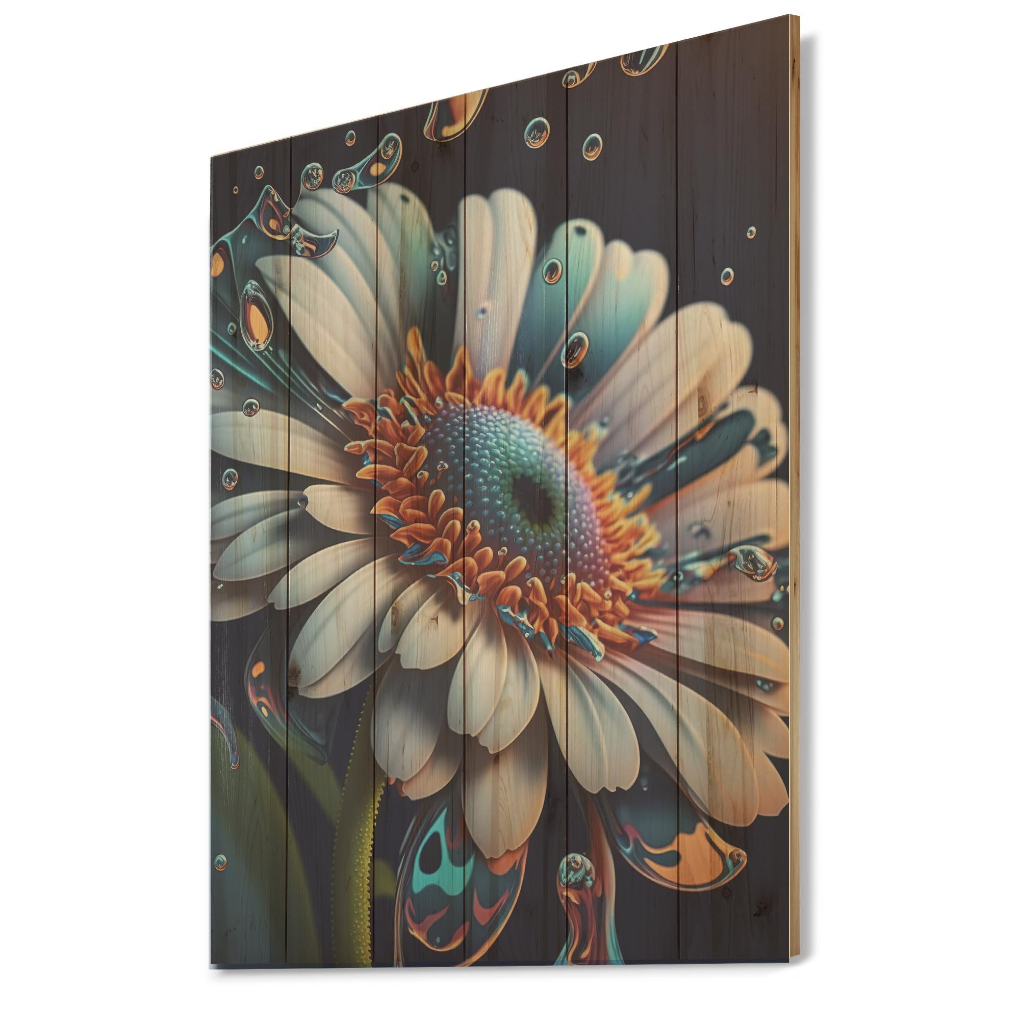 Red Barrel Studio® Modern Blooming Daisy II - Unframed Print on Wood ...